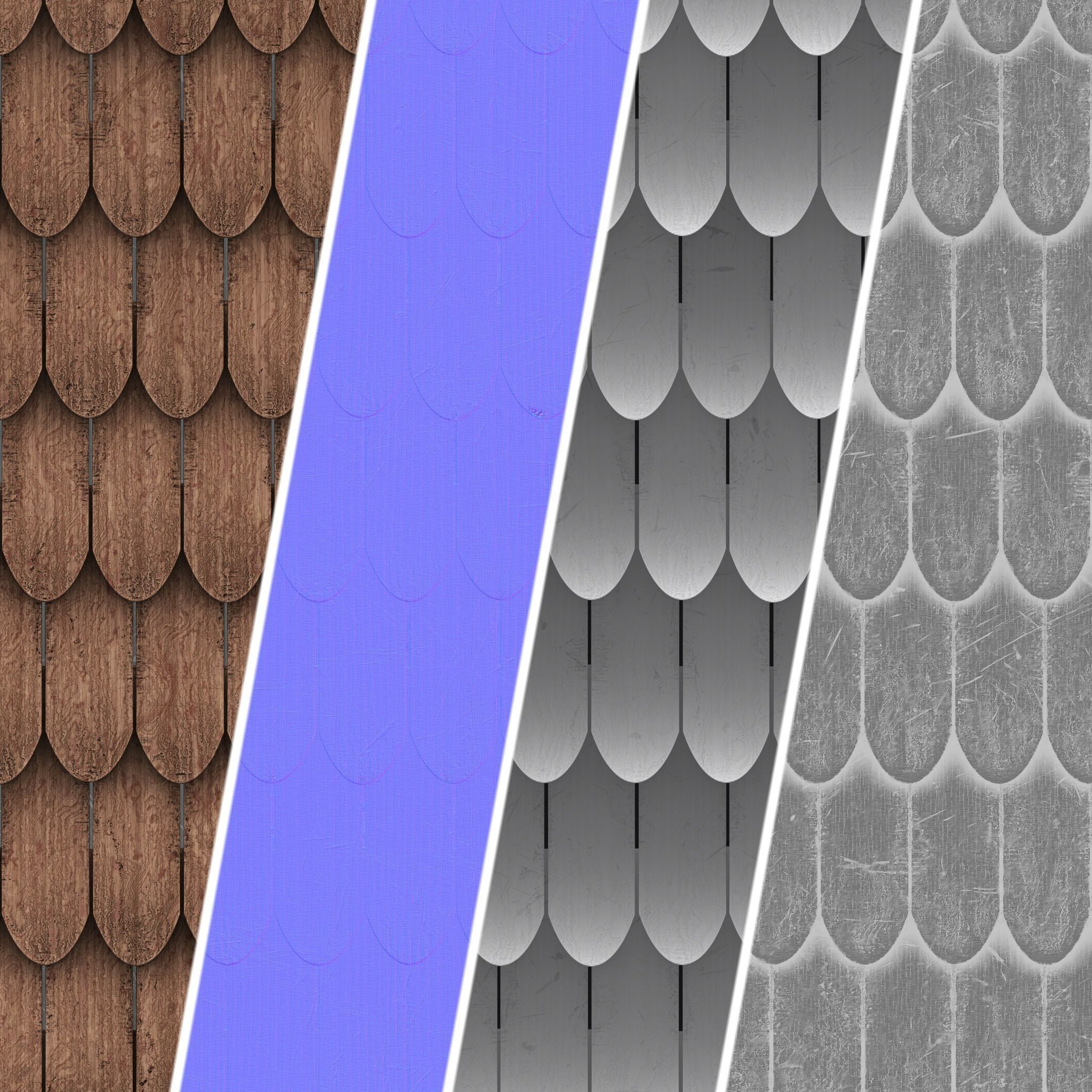 Texture Roof Tile Materials 82- Wooden Roofing By Sbsar Seamless Pbr VR ...