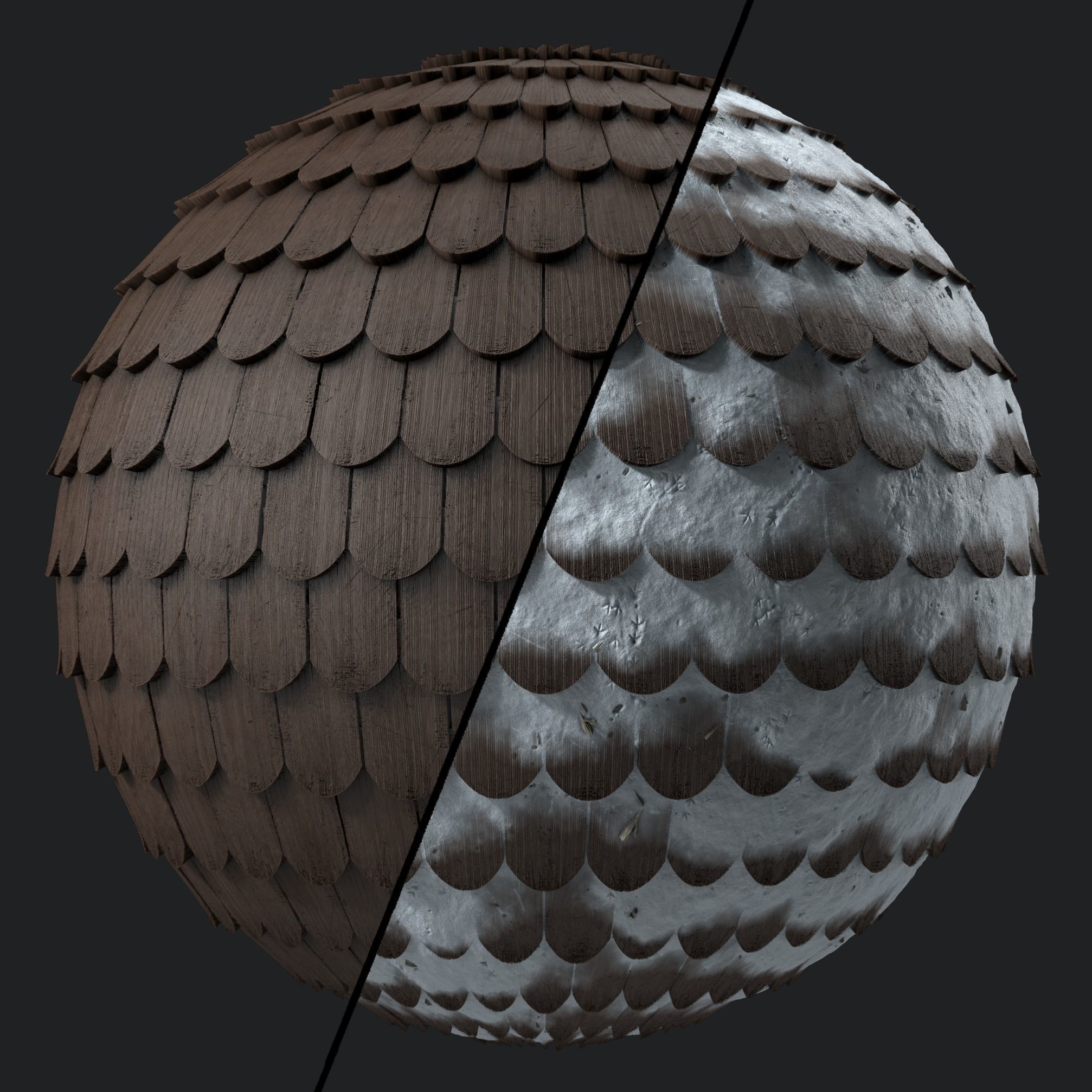 Texture Roof Tile Materials 83- Wooden Roofing By Sbsar Seamless Pbr VR ...