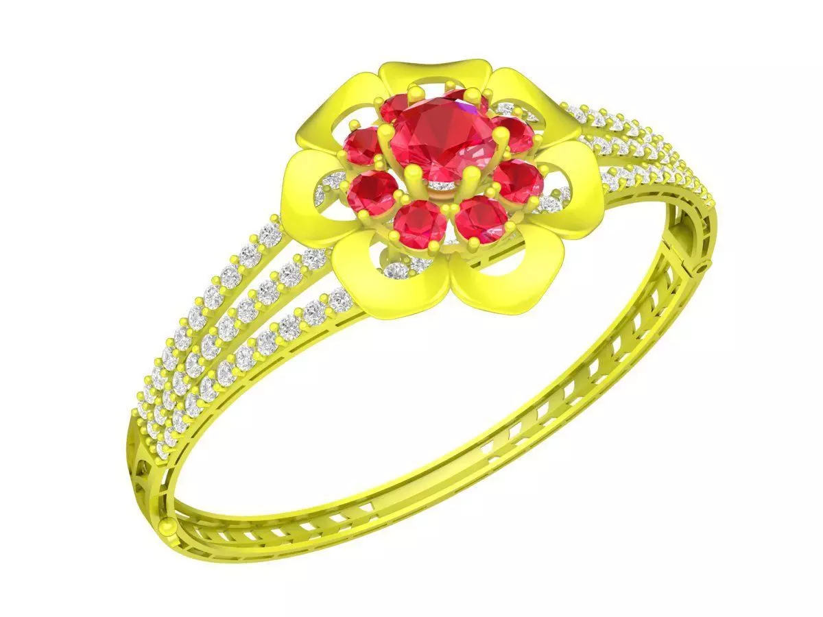 Luxury Floral Ruby Diamond Ring Jewelry 3D Model 6369 3D model 3D ...