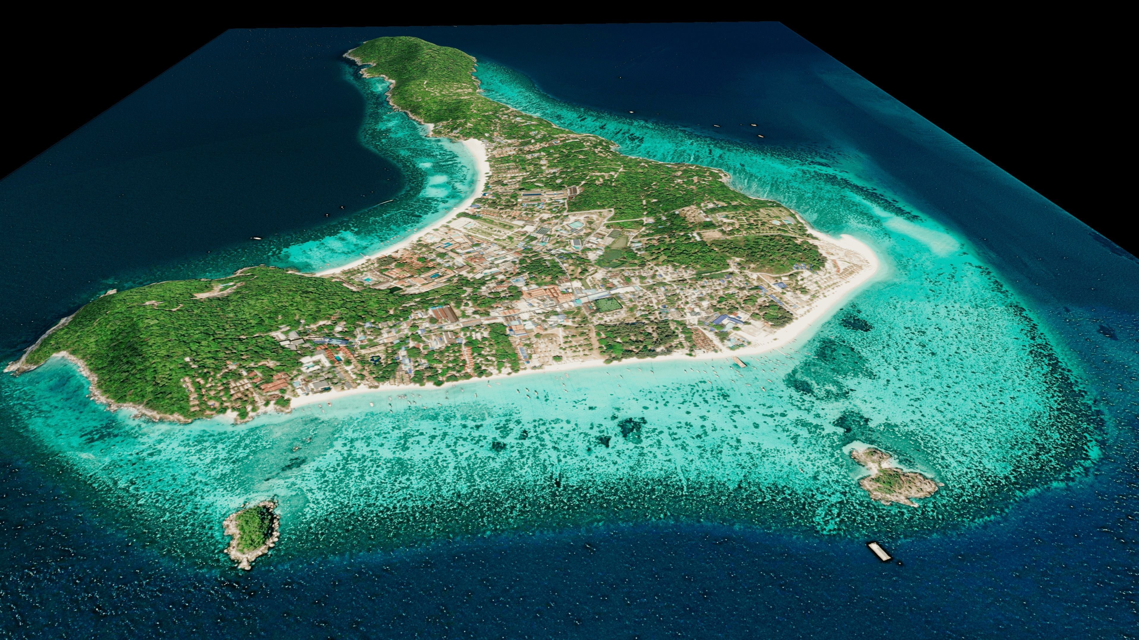 3D model Ko Lipe island with beautiful beaches 3d model terrain VR / AR ...