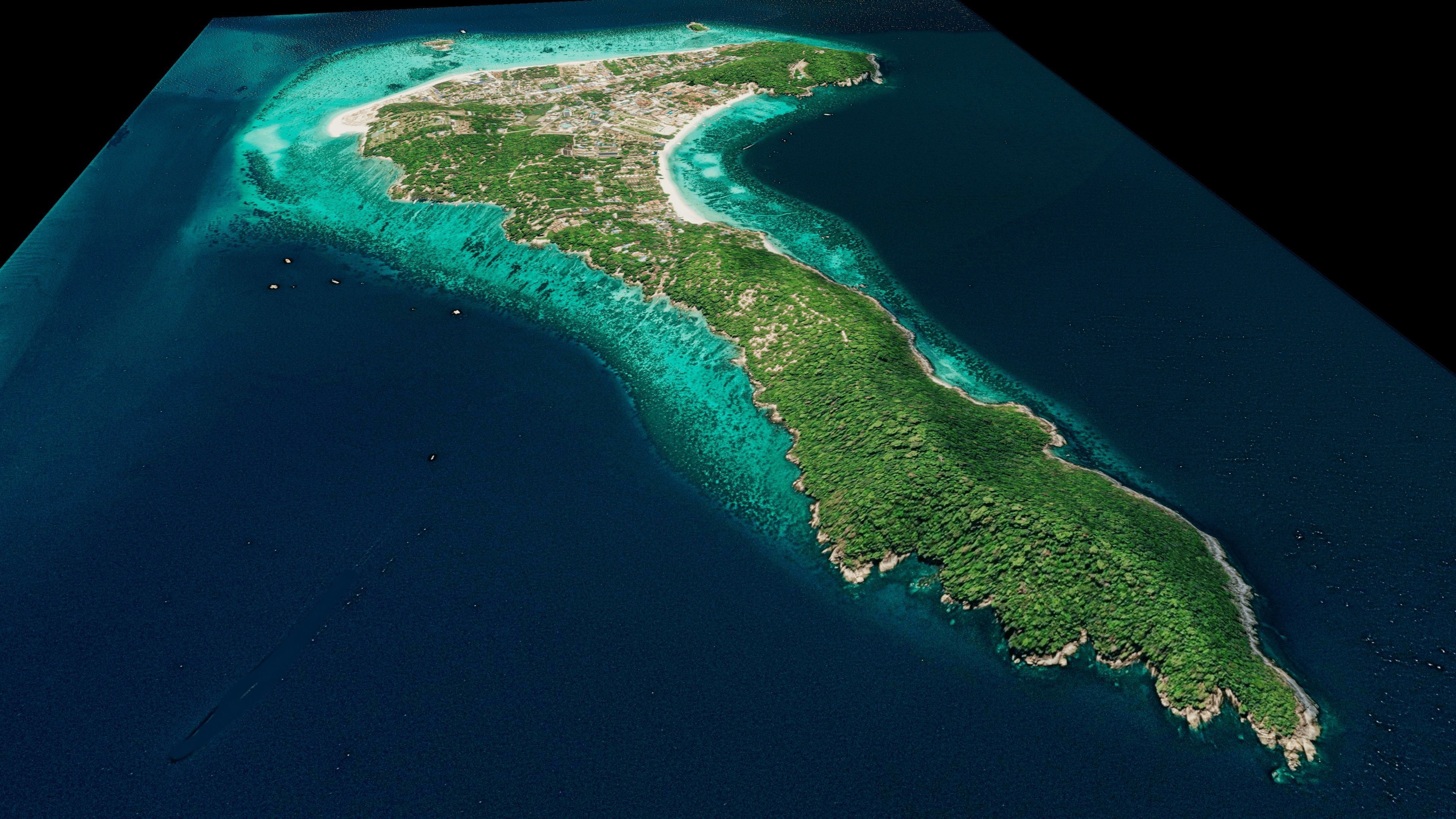 3D model Ko Lipe island with beautiful beaches 3d model terrain VR / AR ...