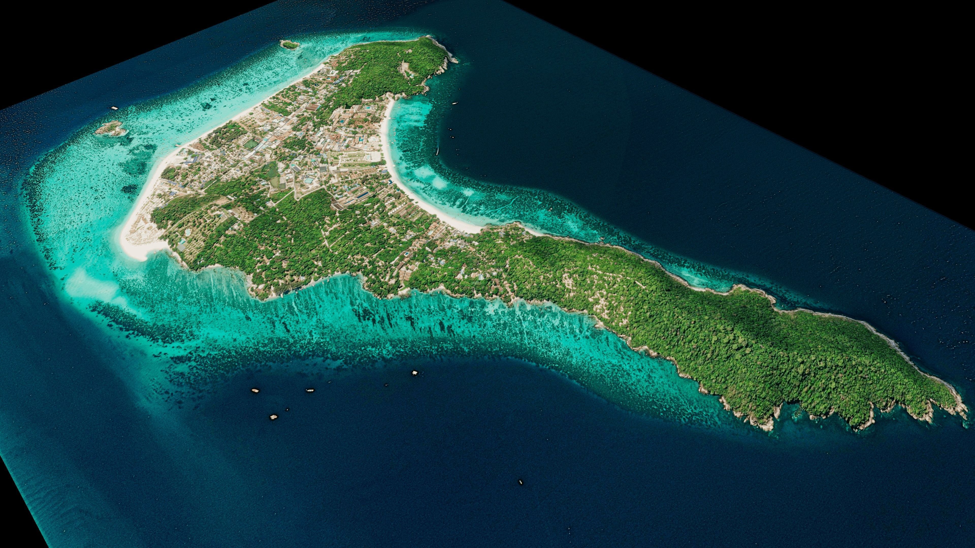 3D model Ko Lipe island with beautiful beaches 3d model terrain VR / AR ...