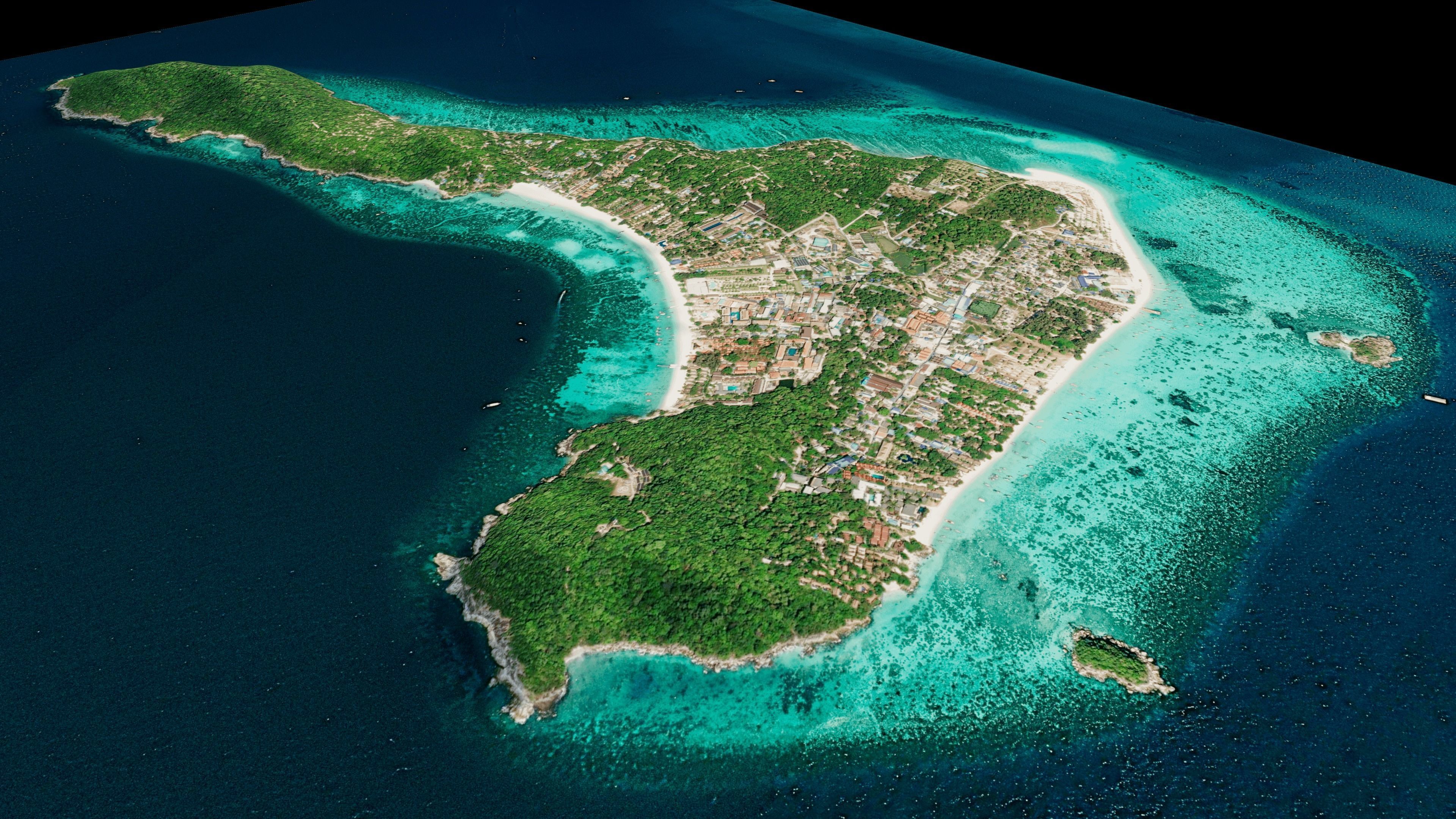 3D model Ko Lipe island with beautiful beaches 3d model terrain VR / AR ...