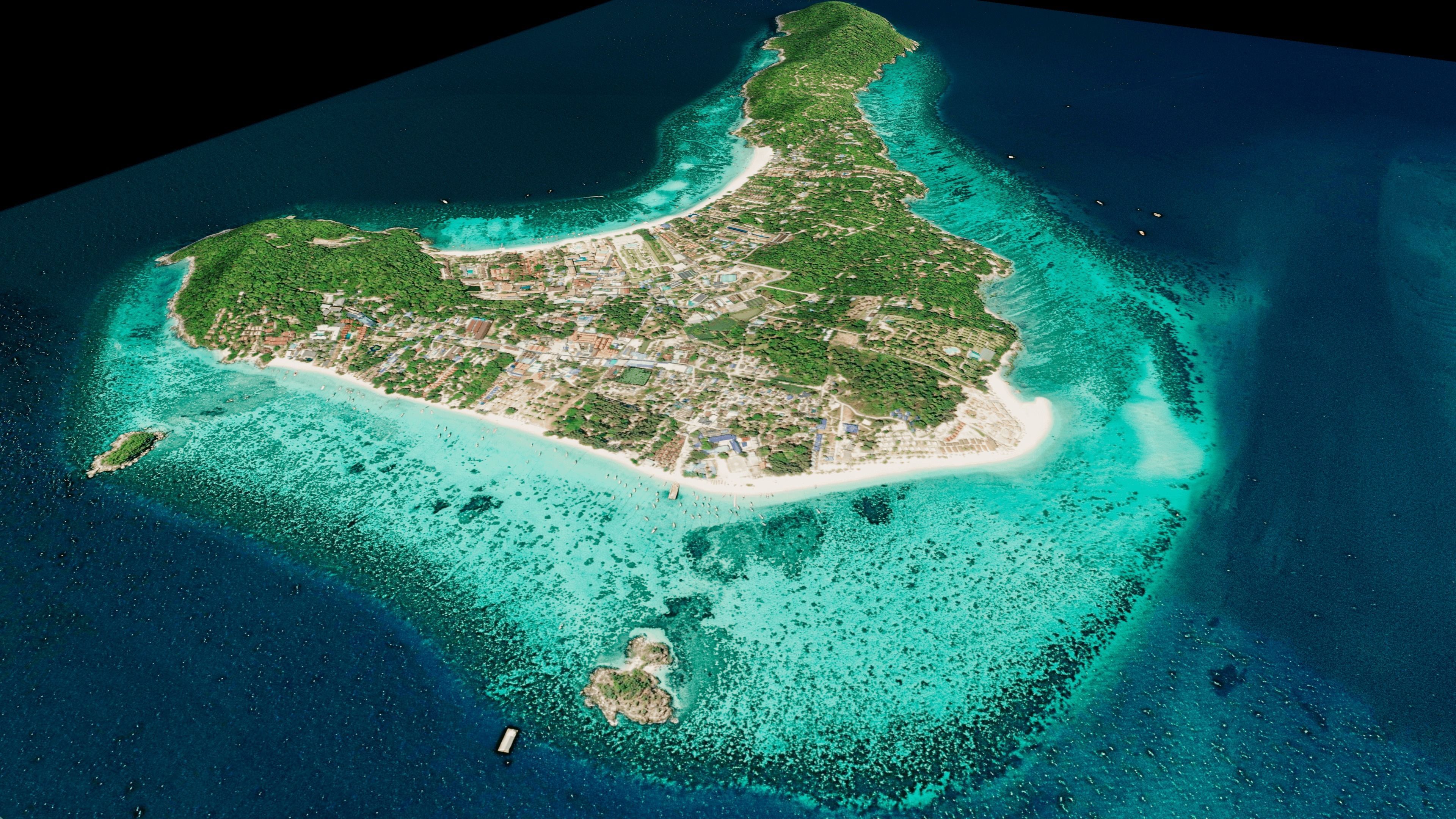3D model Ko Lipe island with beautiful beaches 3d model terrain VR / AR ...