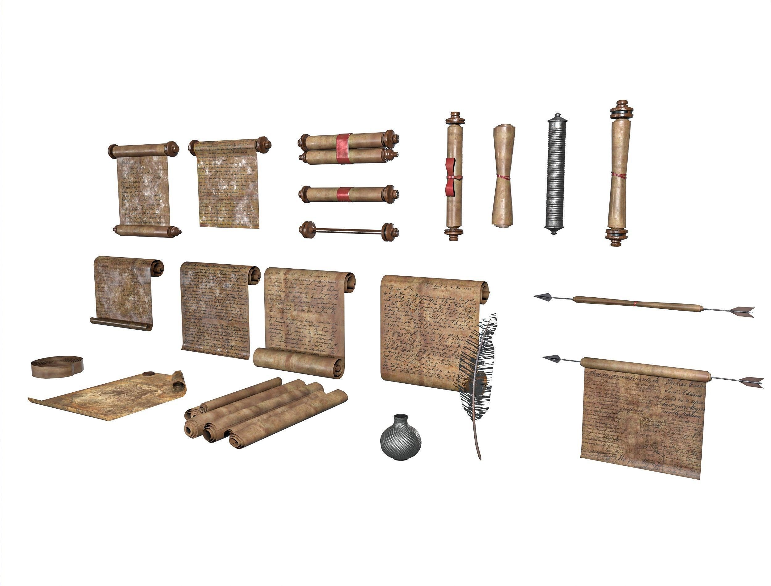 3D model Scrolls 20 Collection VR / AR / low-poly | CGTrader