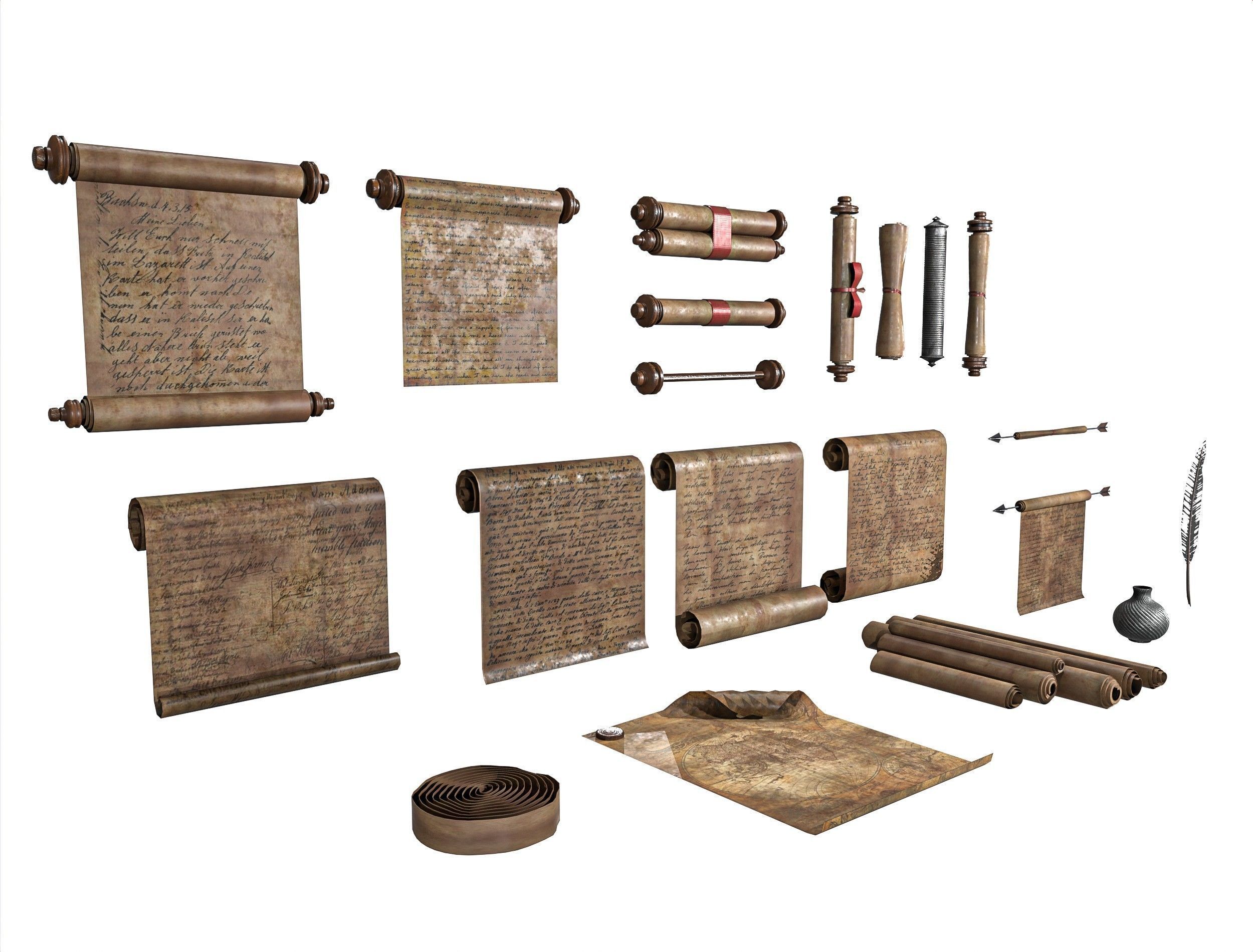 3D model Scrolls 20 Collection VR / AR / low-poly | CGTrader