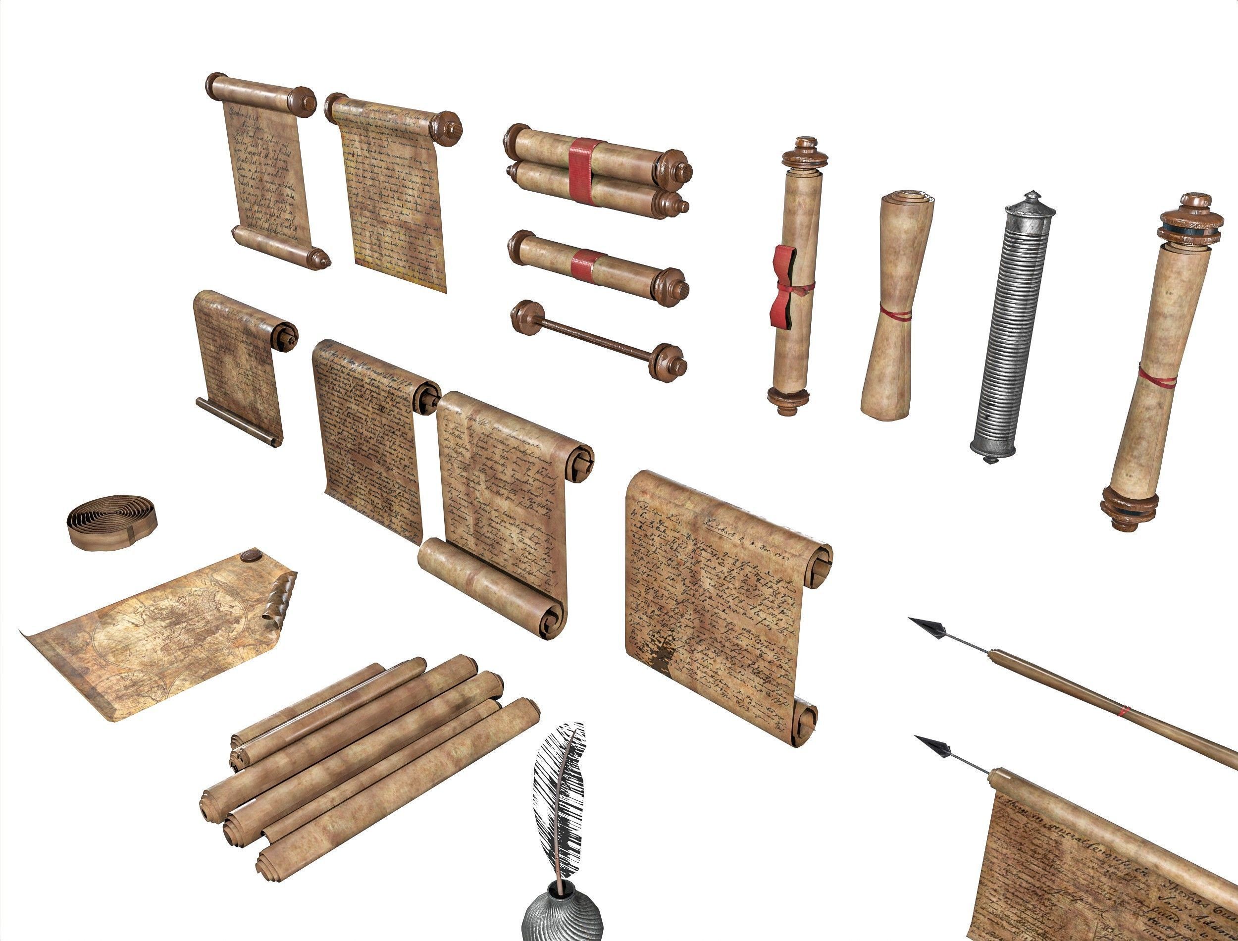 3D model Scrolls 20 Collection VR / AR / low-poly | CGTrader
