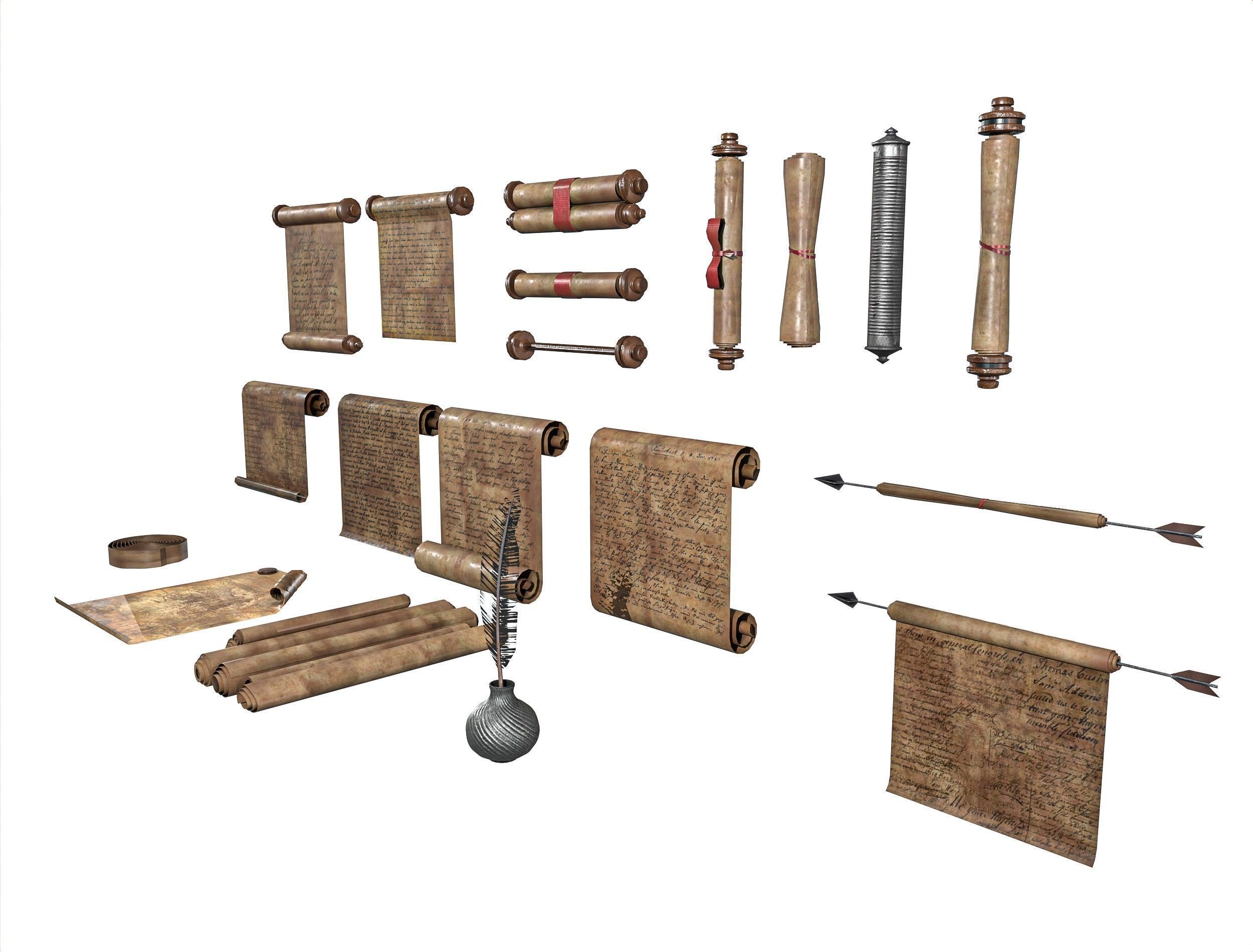 3D model Scrolls 20 Collection VR / AR / low-poly | CGTrader