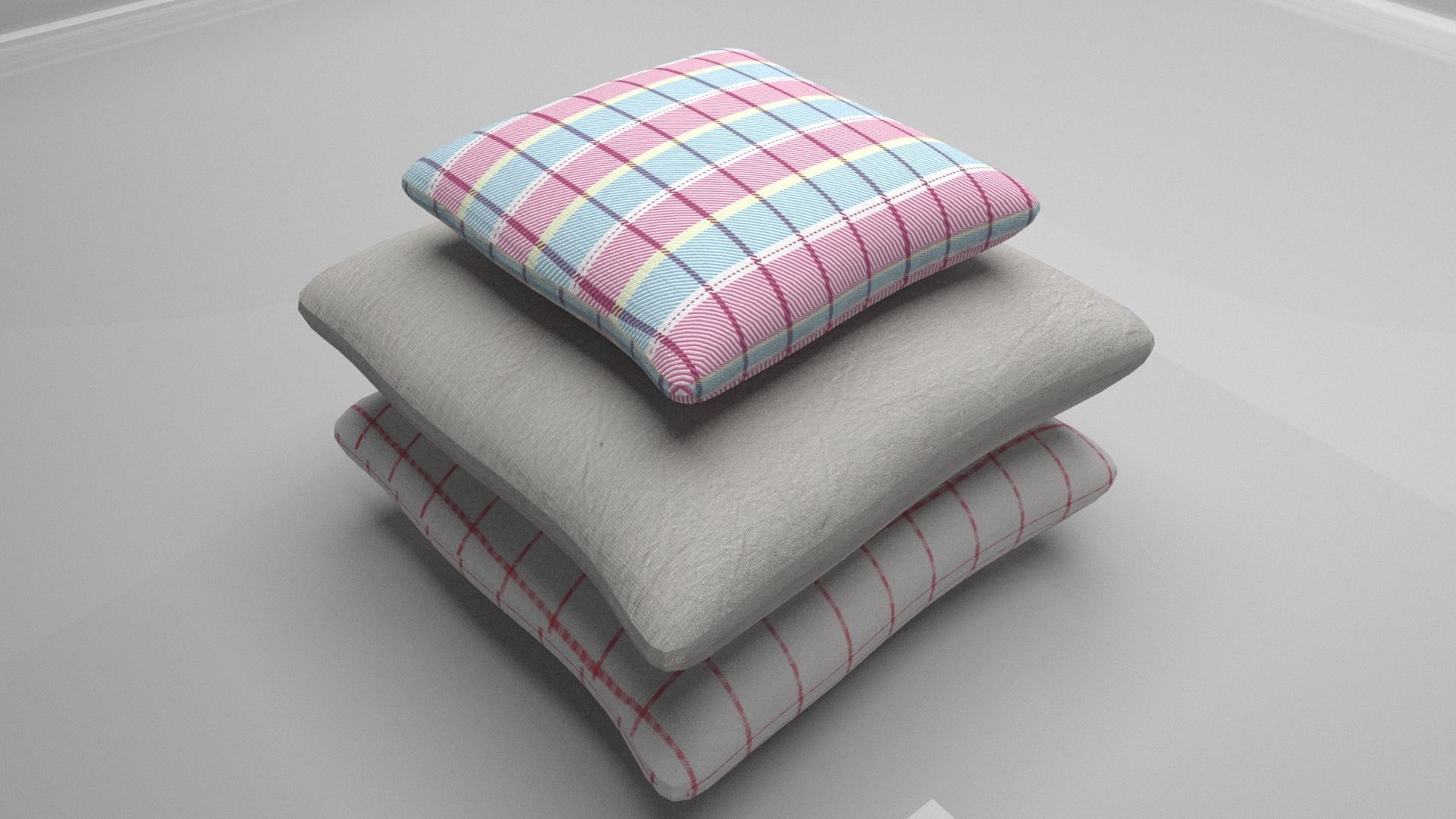 Three 3D pillows free 3D model | CGTrader