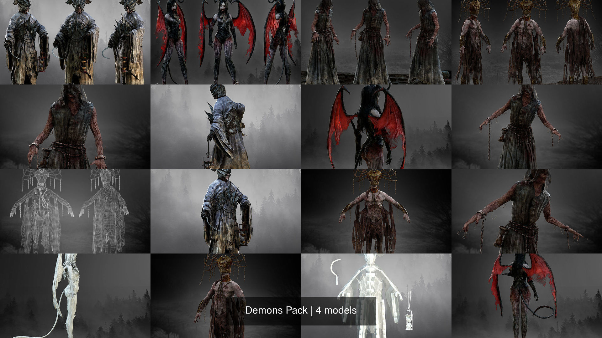 3D Model Collection Demons Pack VR / AR / low-poly | CGTrader