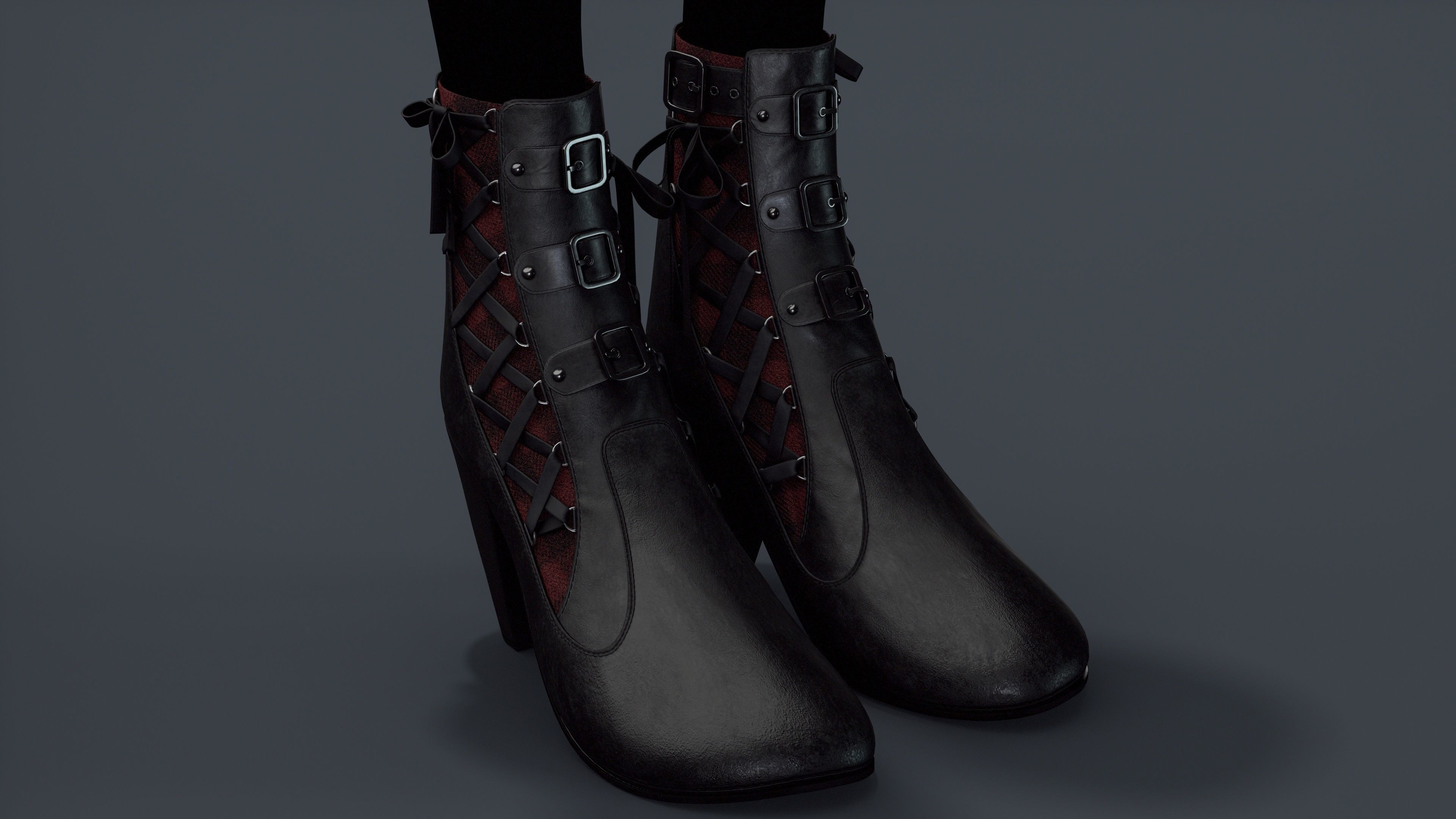 Female Leather Boots 3D model | CGTrader