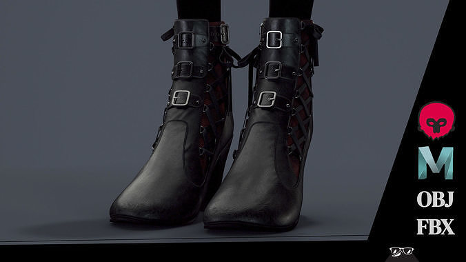 Female Leather Boots 3D model | CGTrader