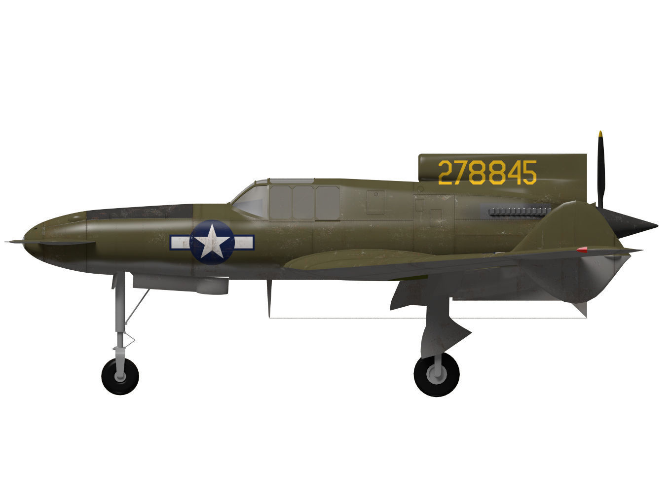 Curtiss Wright XP55 Ascender 3D model | CGTrader