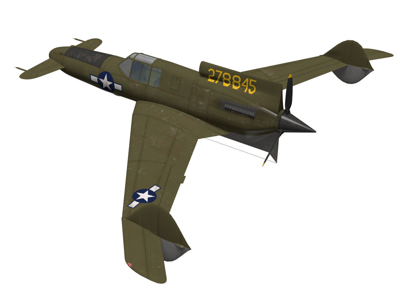 Curtiss Wright XP55 Ascender 3D model | CGTrader