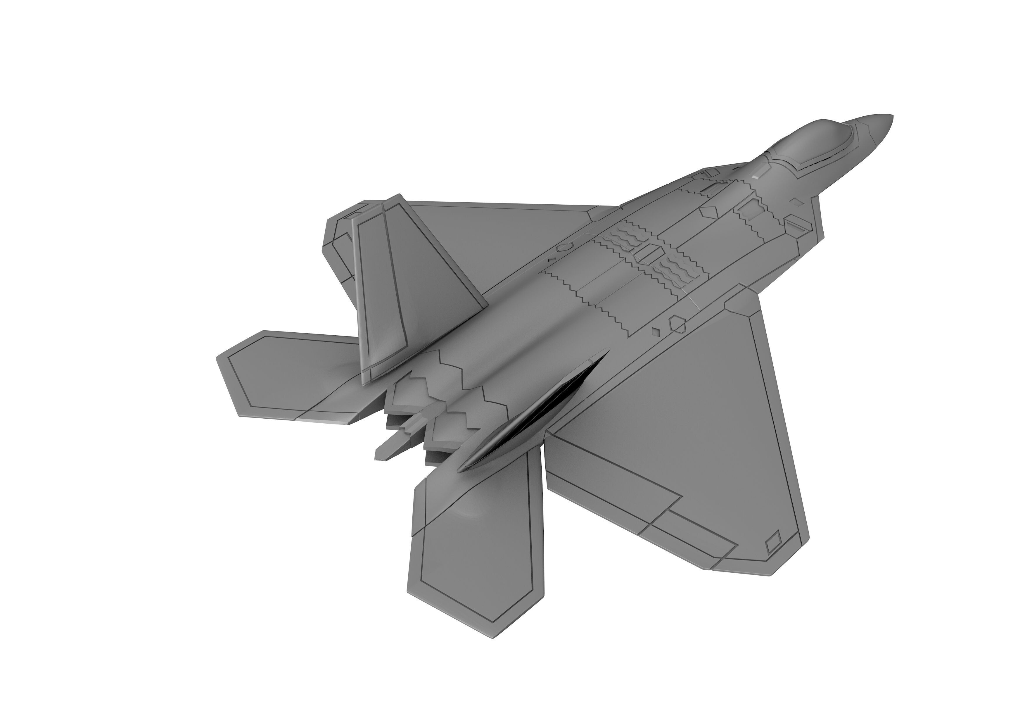 STL FILES OF SCALE MODEL F-22 RAPTOR Scale 1-72 3D model 3D printable ...