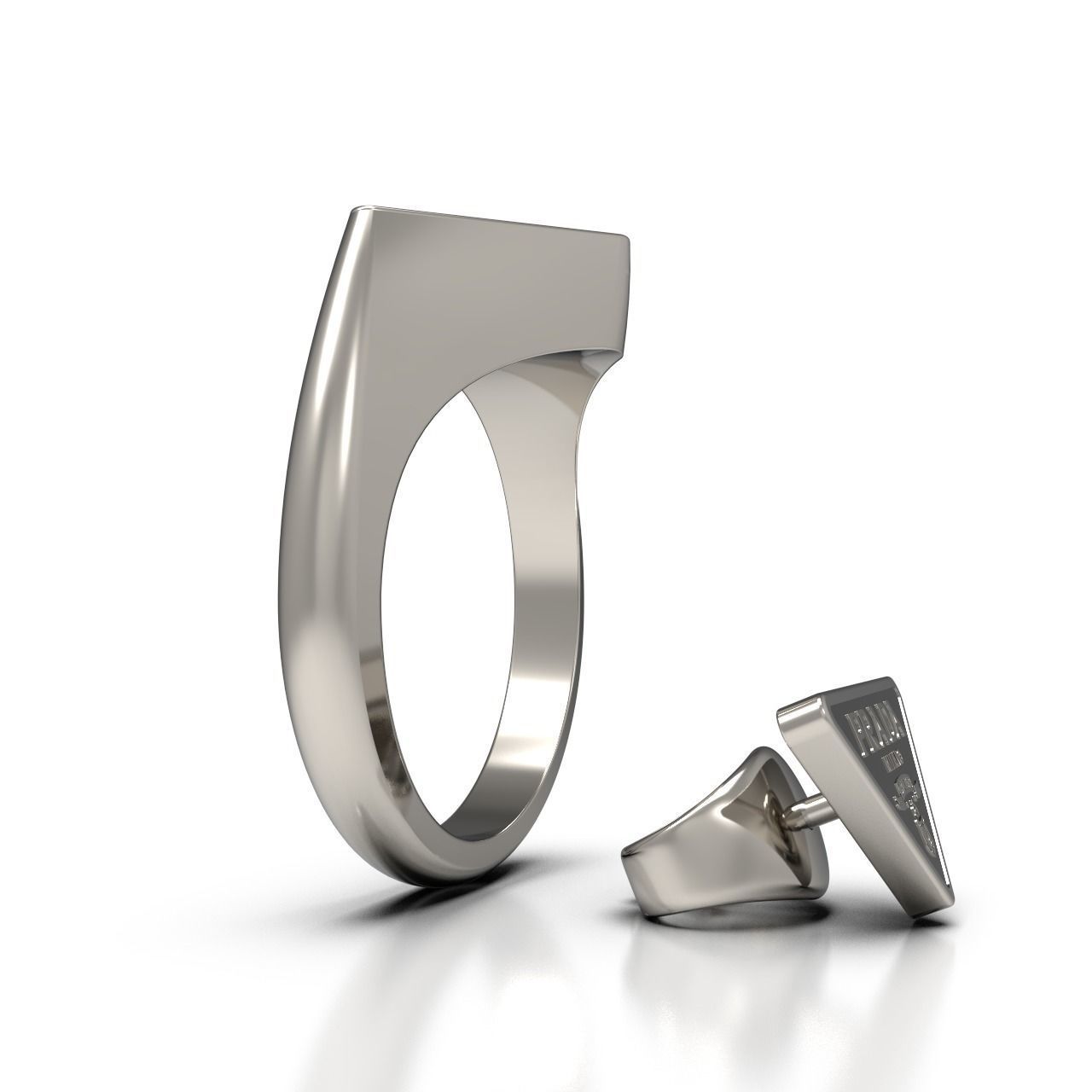 Triangular Signet ring 3D model 3D printable | CGTrader