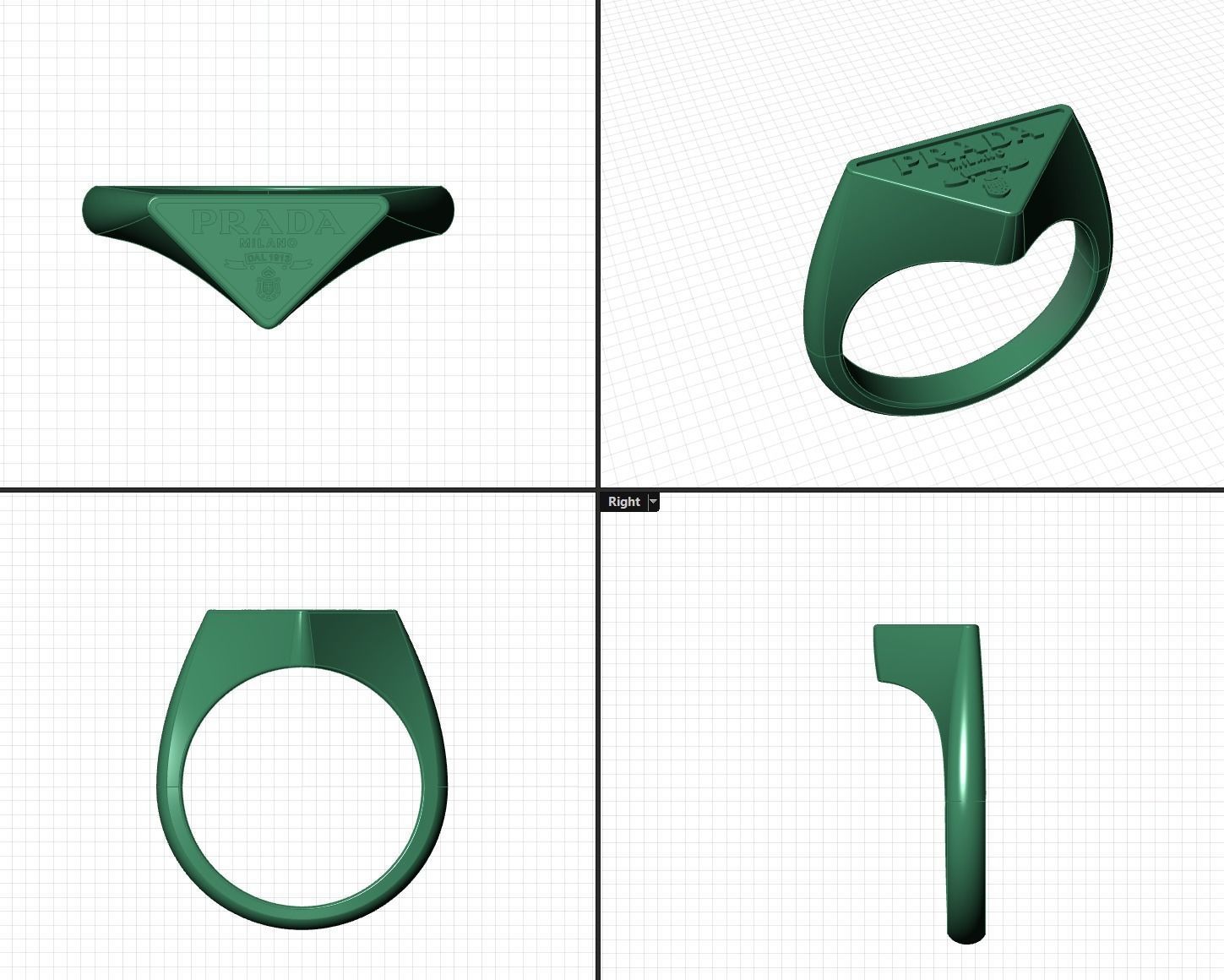 Triangular Signet ring 3D model 3D printable | CGTrader