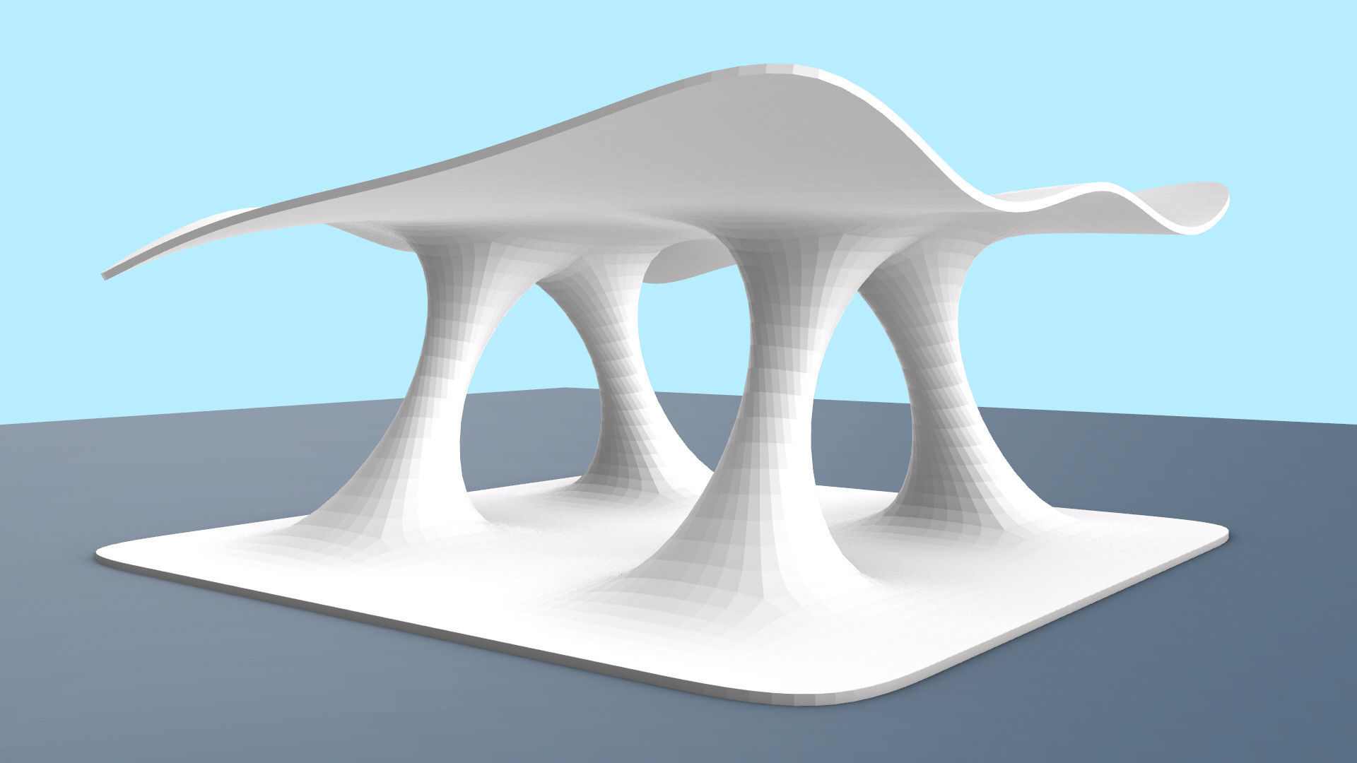 3D model Wavy Pavilion Smooth Columns VR / AR / low-poly | CGTrader