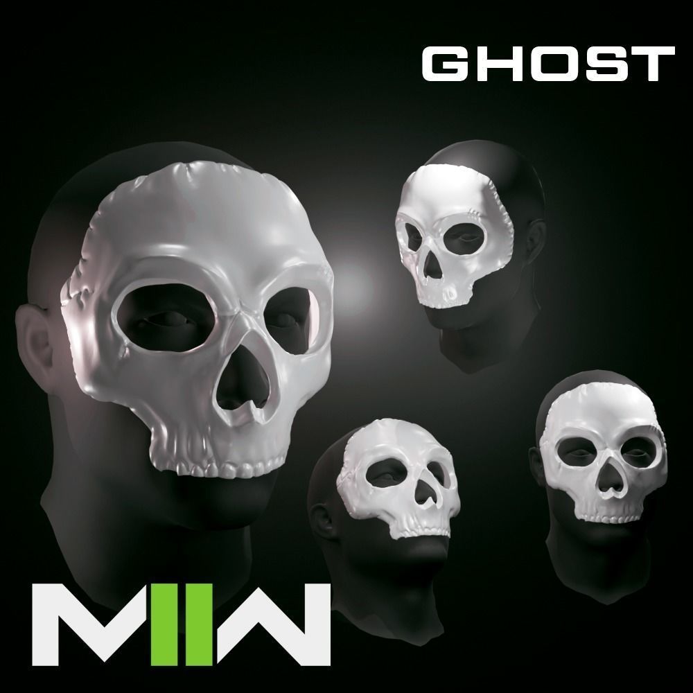 GHOST MASK CODMW2 SIMON RILEY 3D model 3D printable | CGTrader