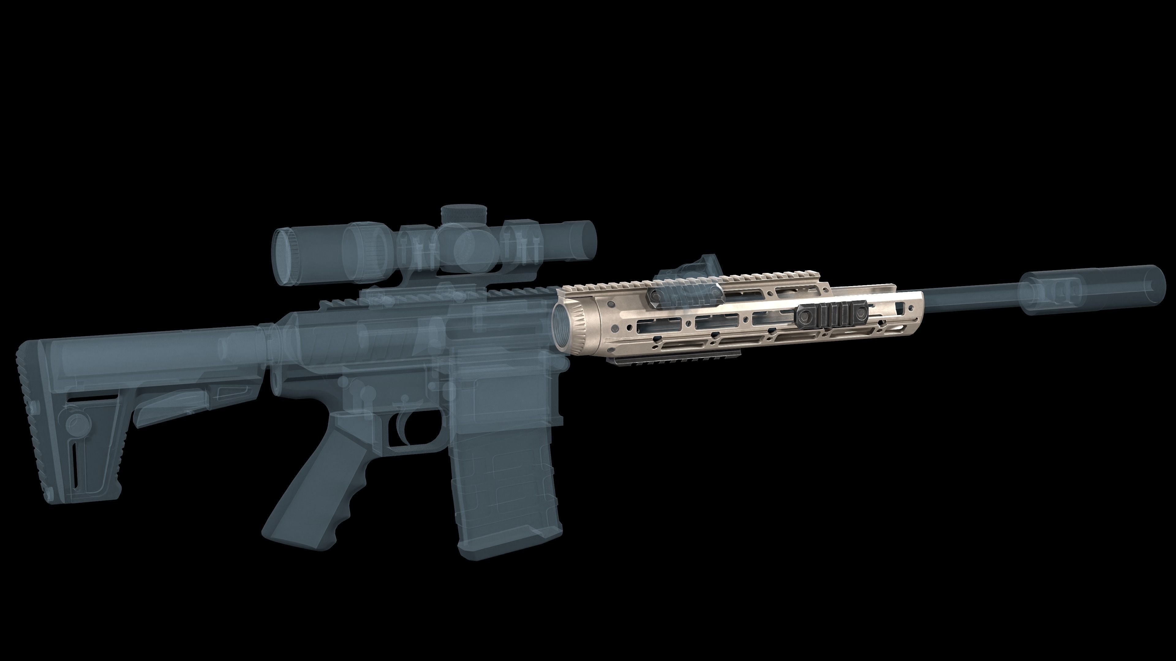 3D model Handguard ar 10 R11 RSASS VR / AR / low-poly | CGTrader