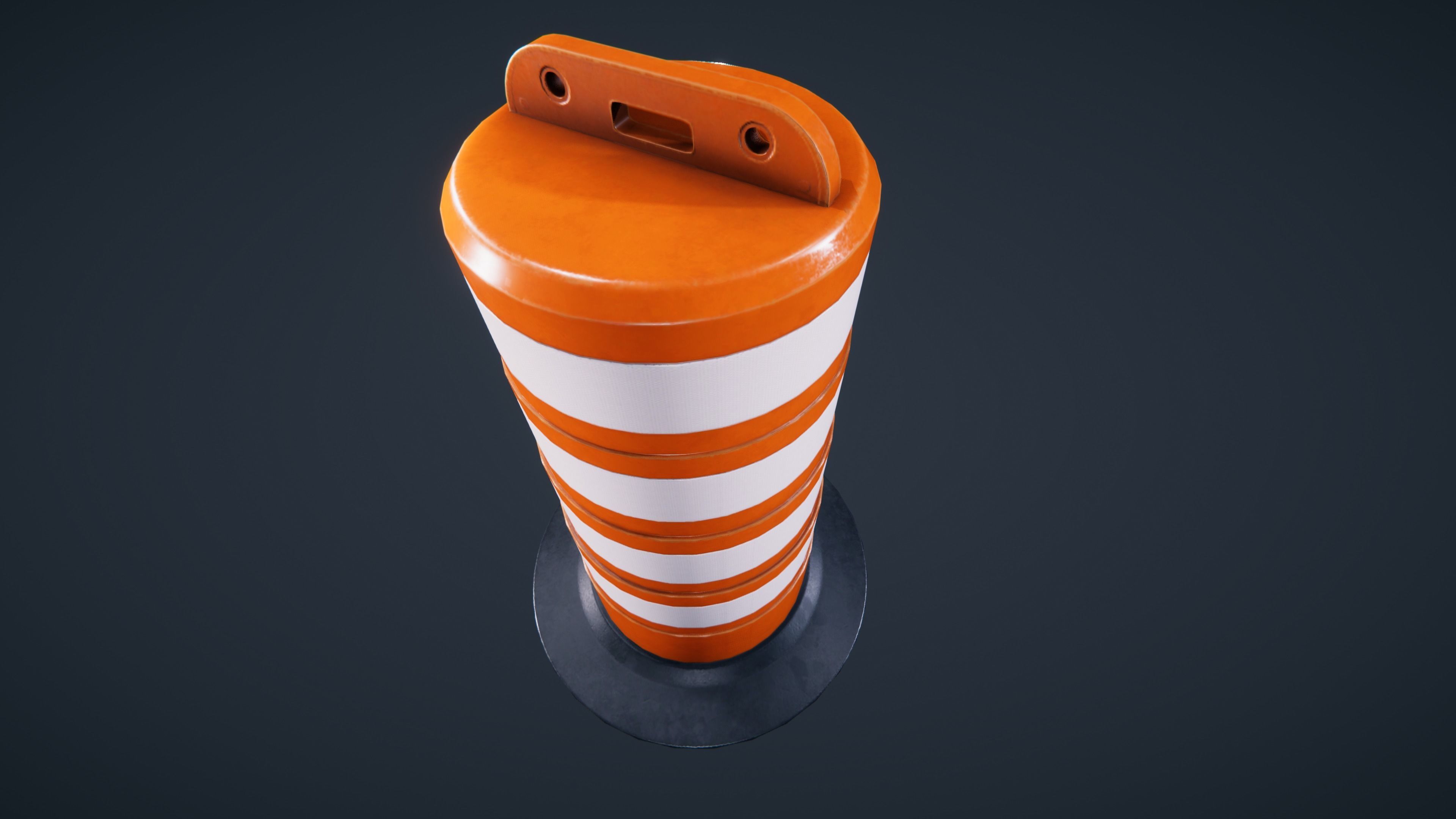 3D model Traffic Drum Barrel Orange VR / AR / low-poly | CGTrader