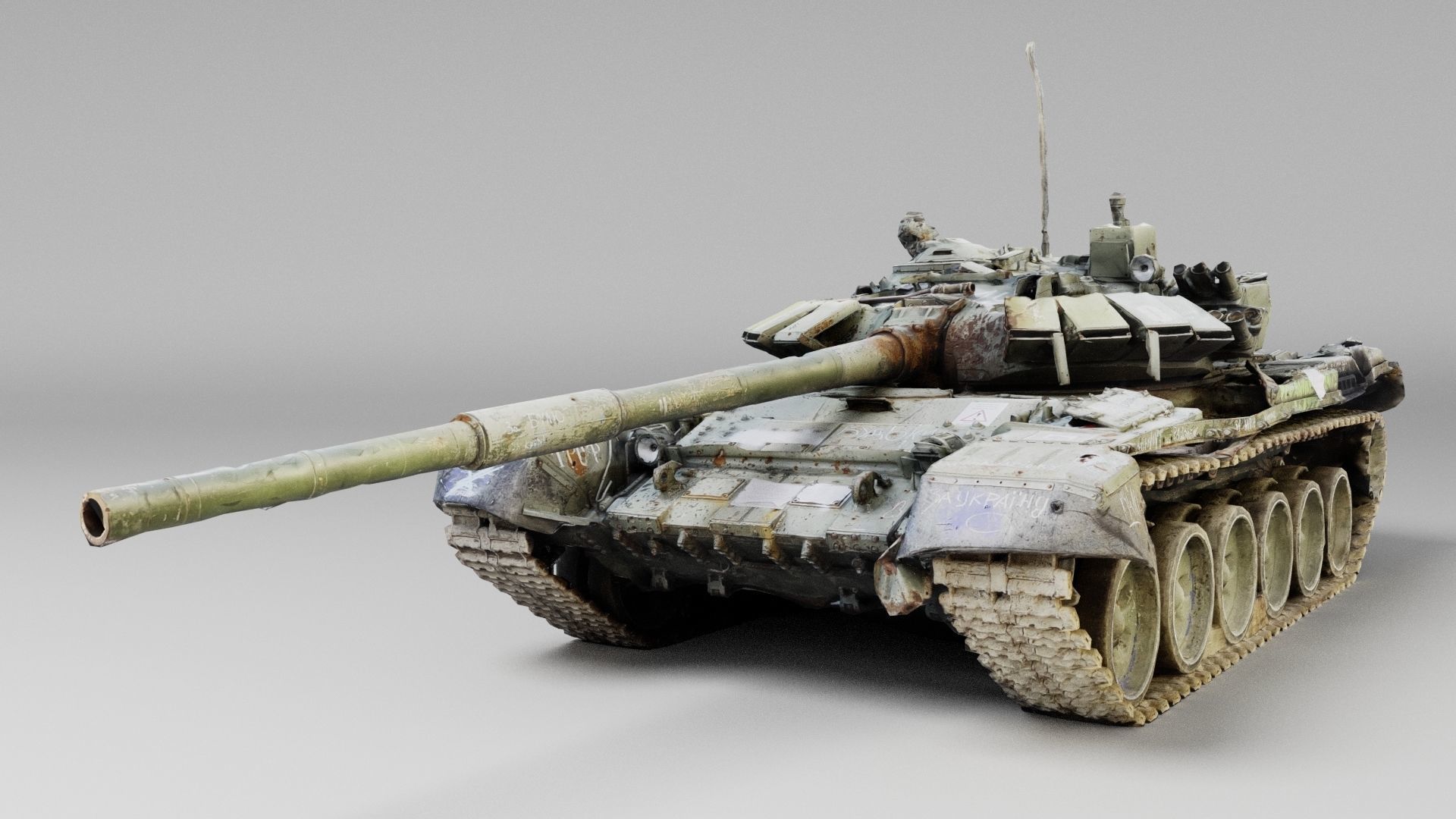 Russian T-72B3 tank destroyed by Ukrainian army 3D model | CGTrader