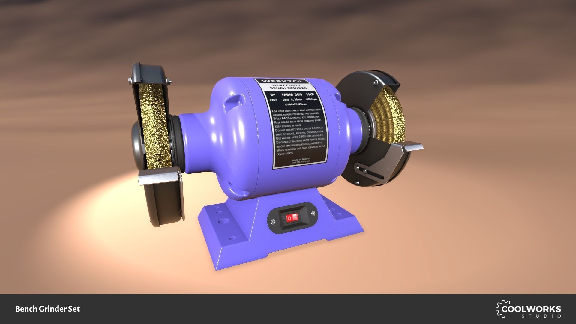 3D model Bench Grinder Set VR / AR / low-poly | CGTrader