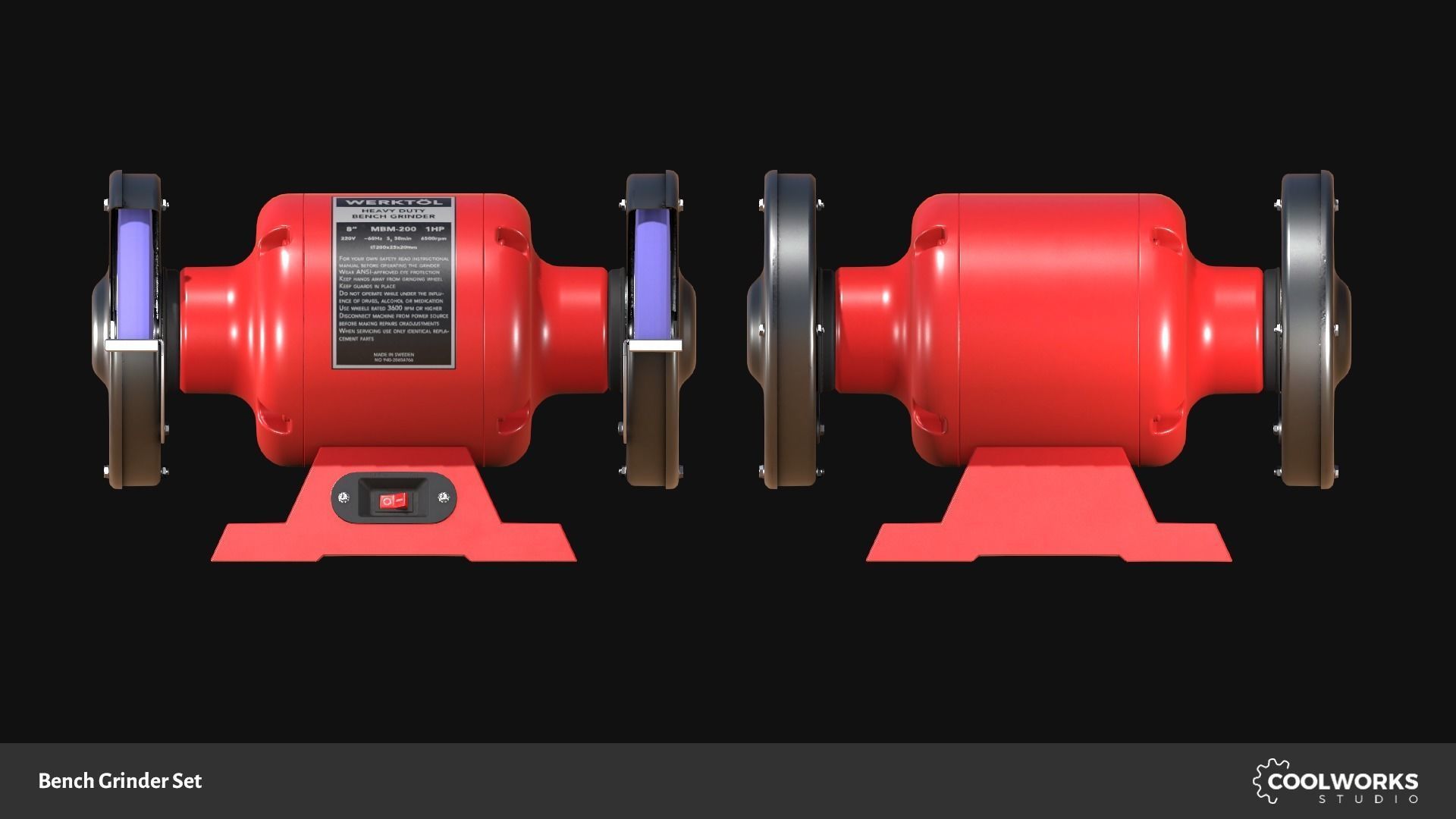 3D model Bench Grinder Set VR / AR / low-poly | CGTrader
