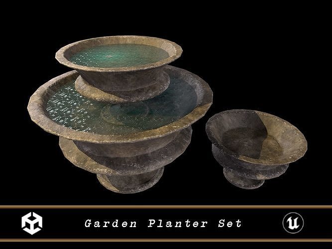 3D model Garden Planter Set VR / AR / low-poly | CGTrader