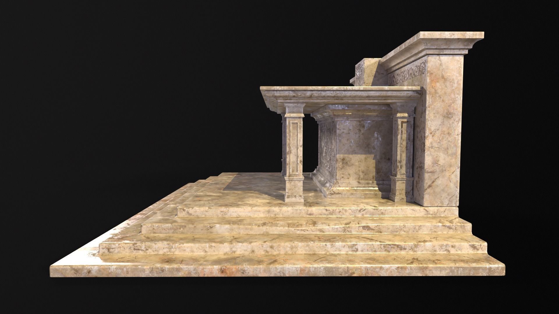 3D model Carved Marble Altar VR / AR / low-poly | CGTrader