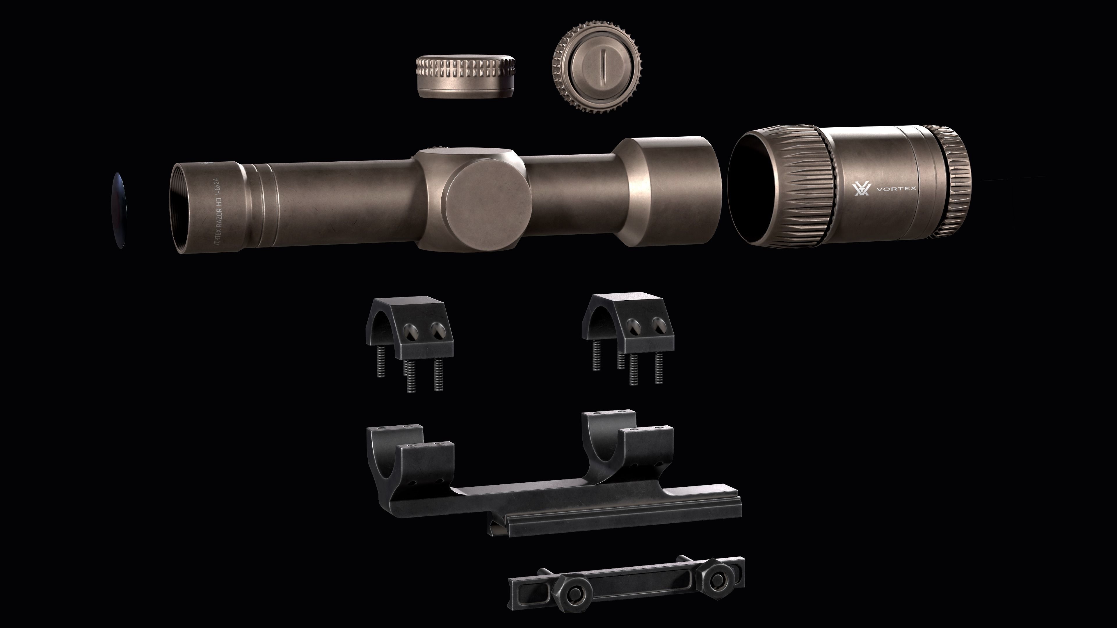 3D model RIFLE SCOPE VORTEX RAZOR HD GEN II E VR / AR / low-poly | CGTrader