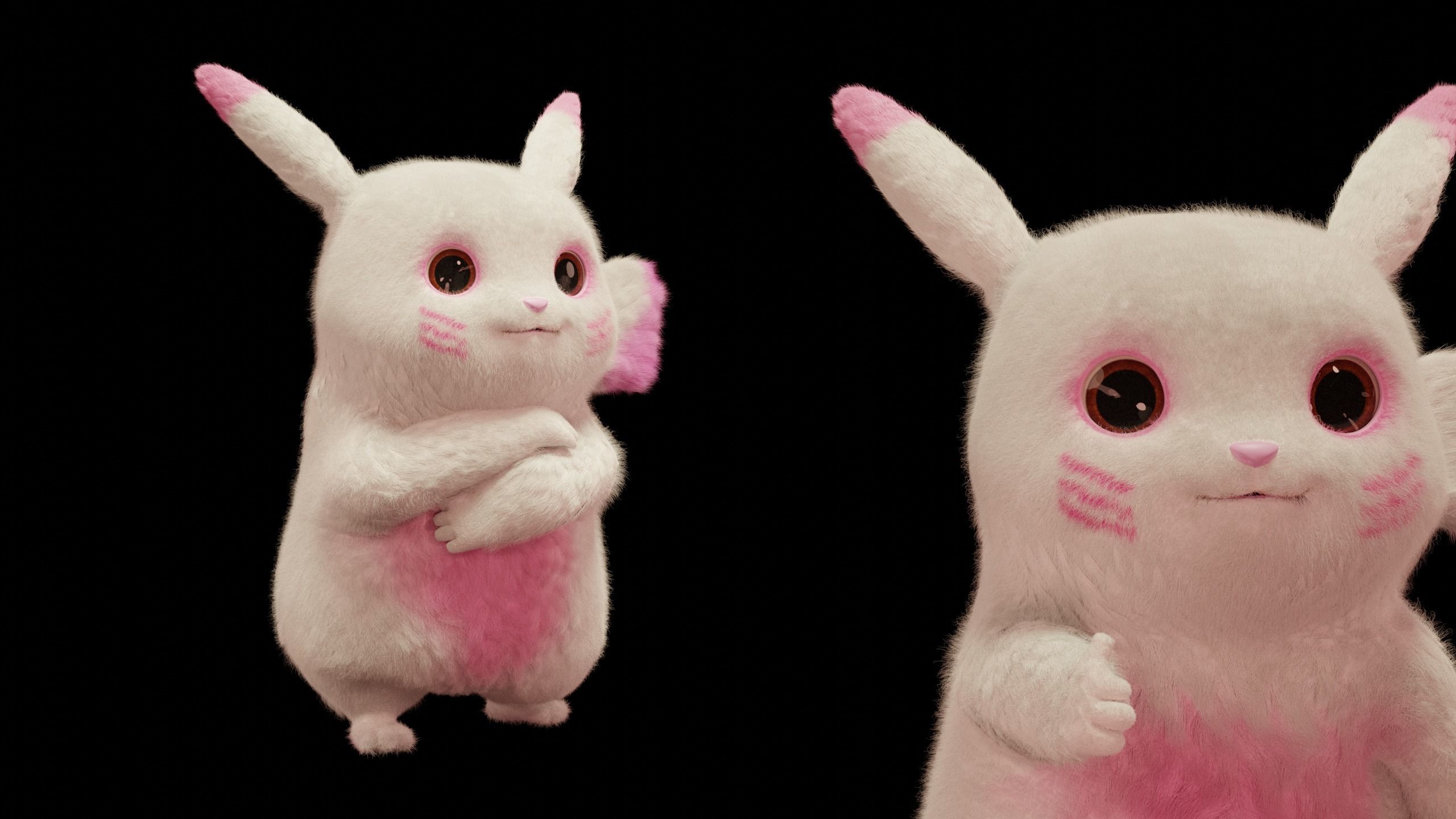 3D model Pikachu Model With Fur VR / AR / low-poly | CGTrader