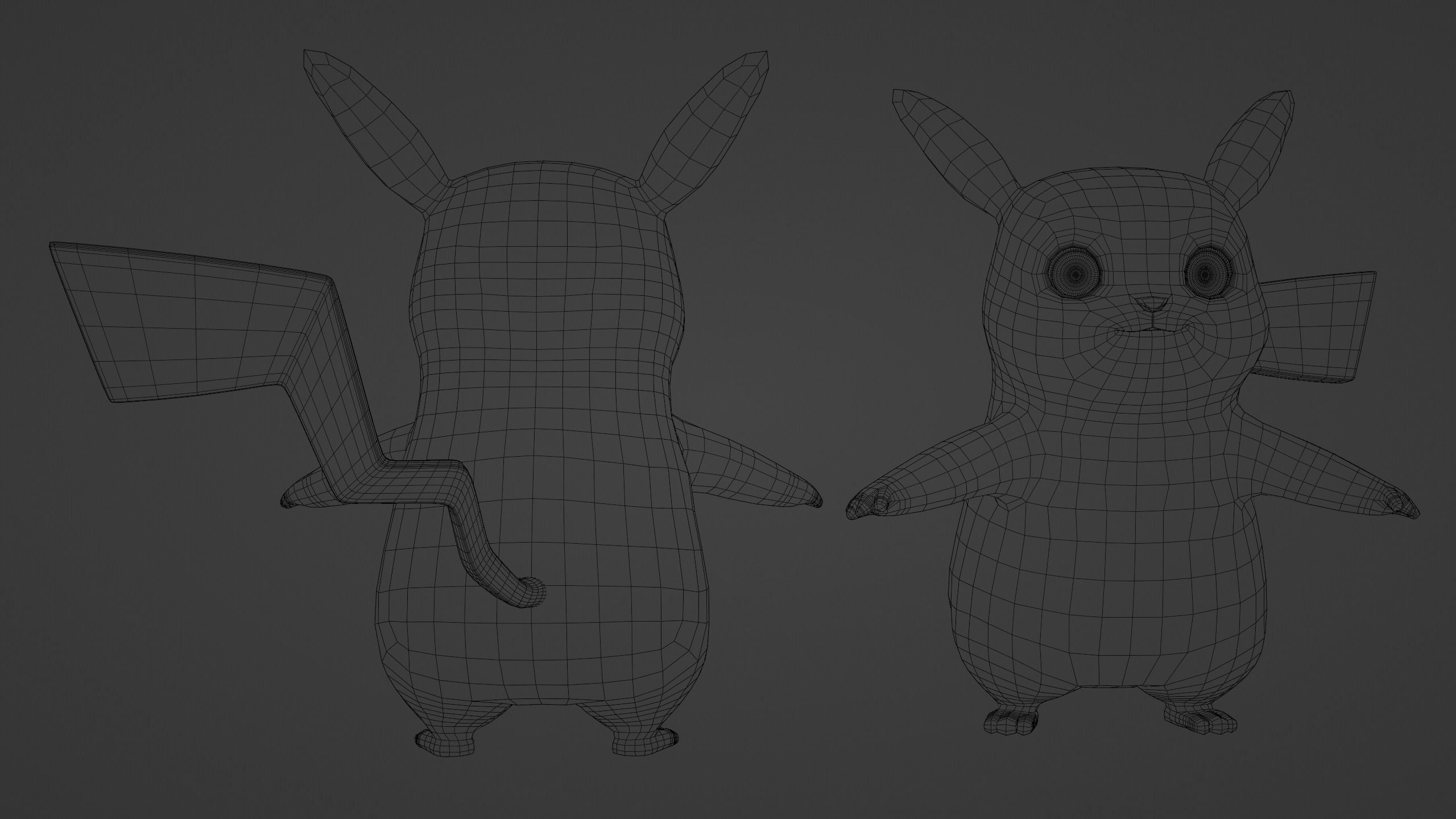3D model Pikachu Model With Fur VR / AR / low-poly | CGTrader