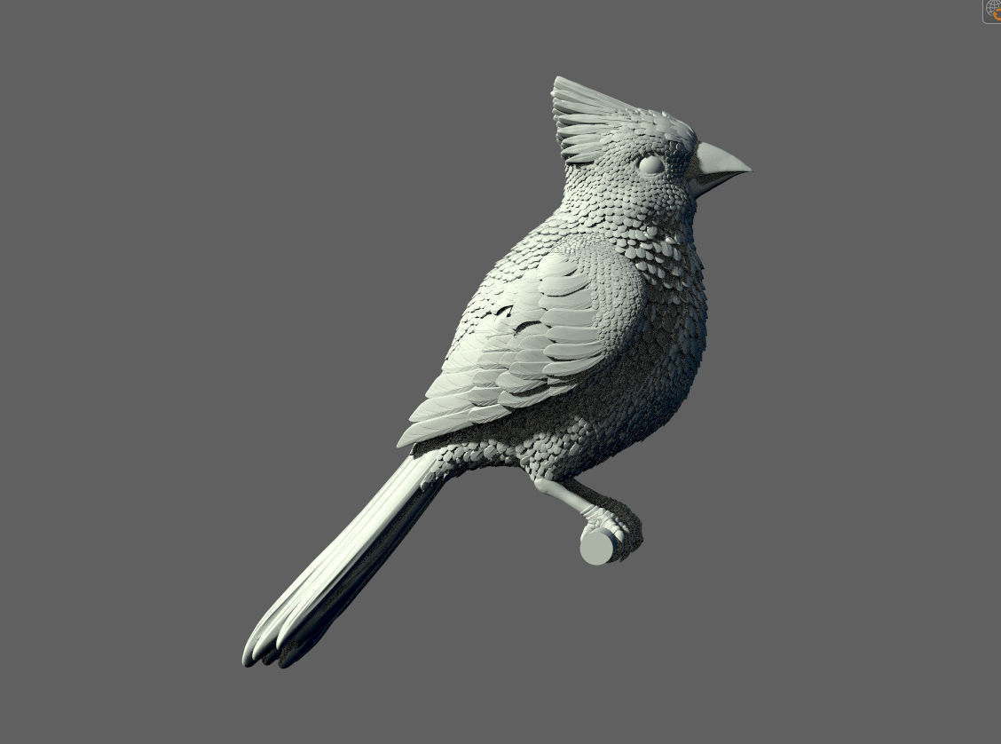 bird red cardinal 3D model 3D printable | CGTrader