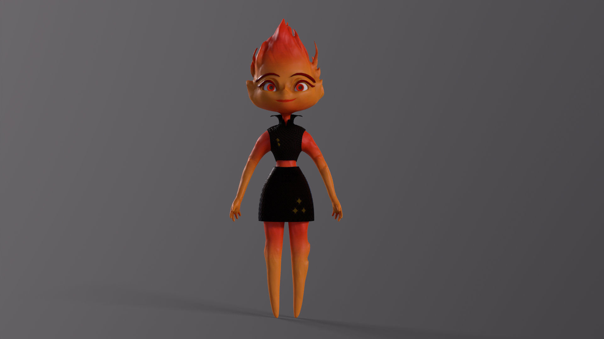 3D model Ember Lumen Pixar Elemental Animated PBR VR / AR / low-poly ...