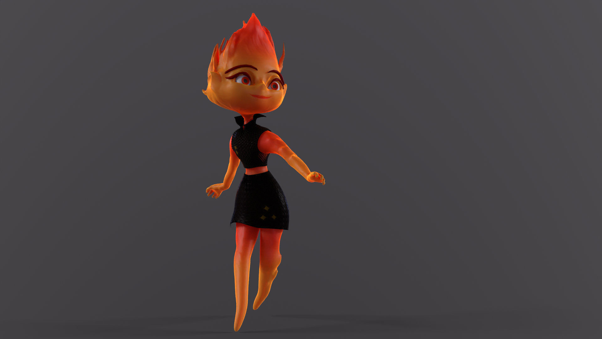 3D model Ember Lumen Pixar Elemental Animated PBR VR / AR / low-poly ...