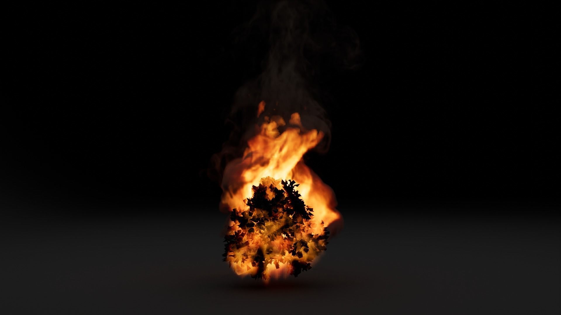High-Resolution Burning bush - vdb animated 3D model animated | CGTrader