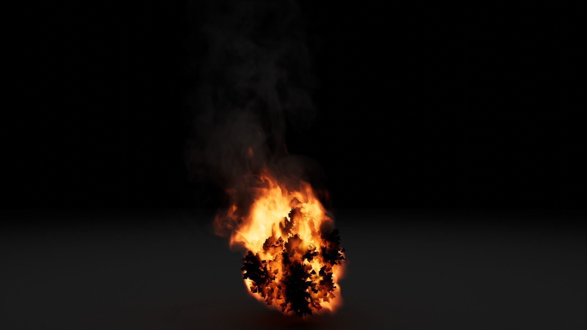 High-Resolution Burning bush - vdb animated 3D model animated | CGTrader