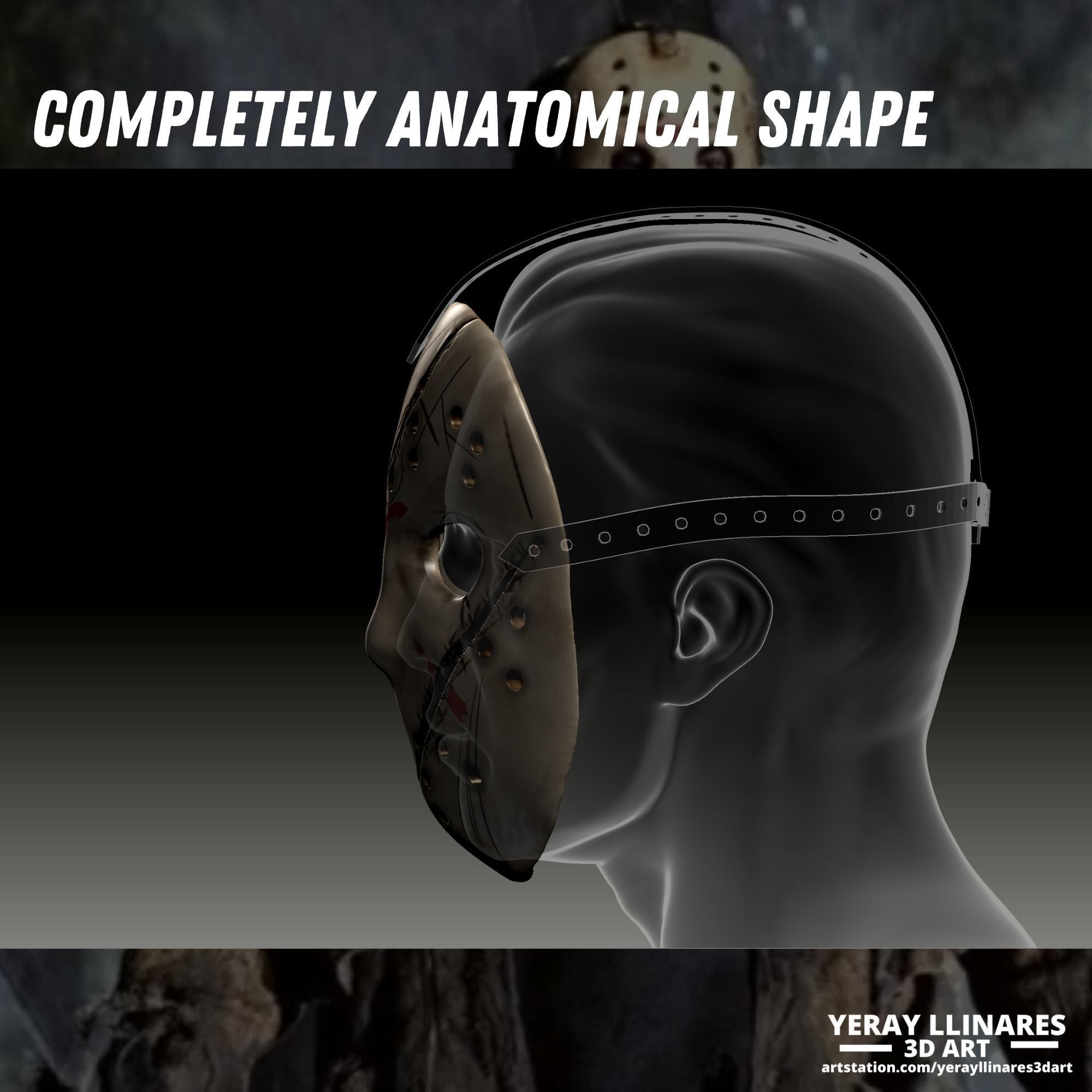 Jason Voorhees Masks - 3D Printable Clean and Damaged Versions 3D model ...