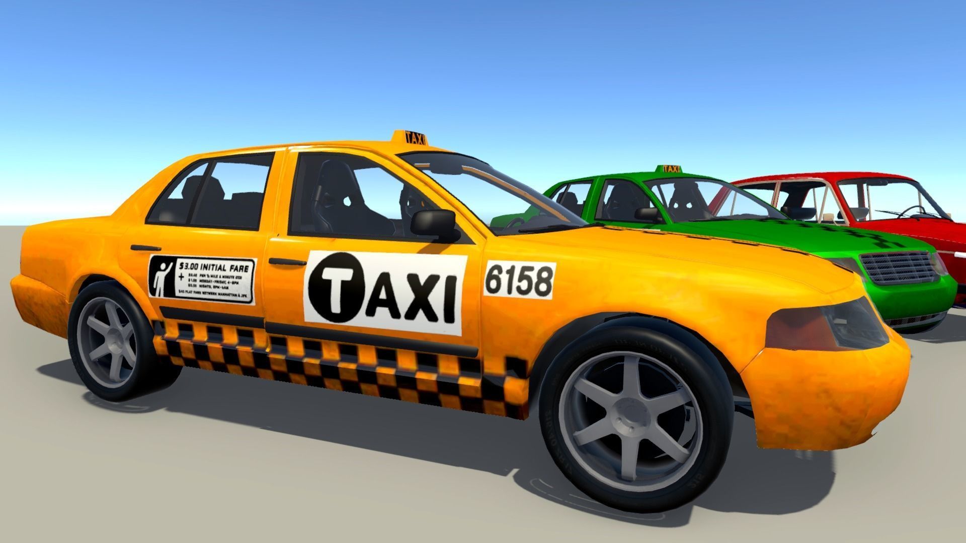 3D model Taxi Car Pack VR / AR / low-poly | CGTrader