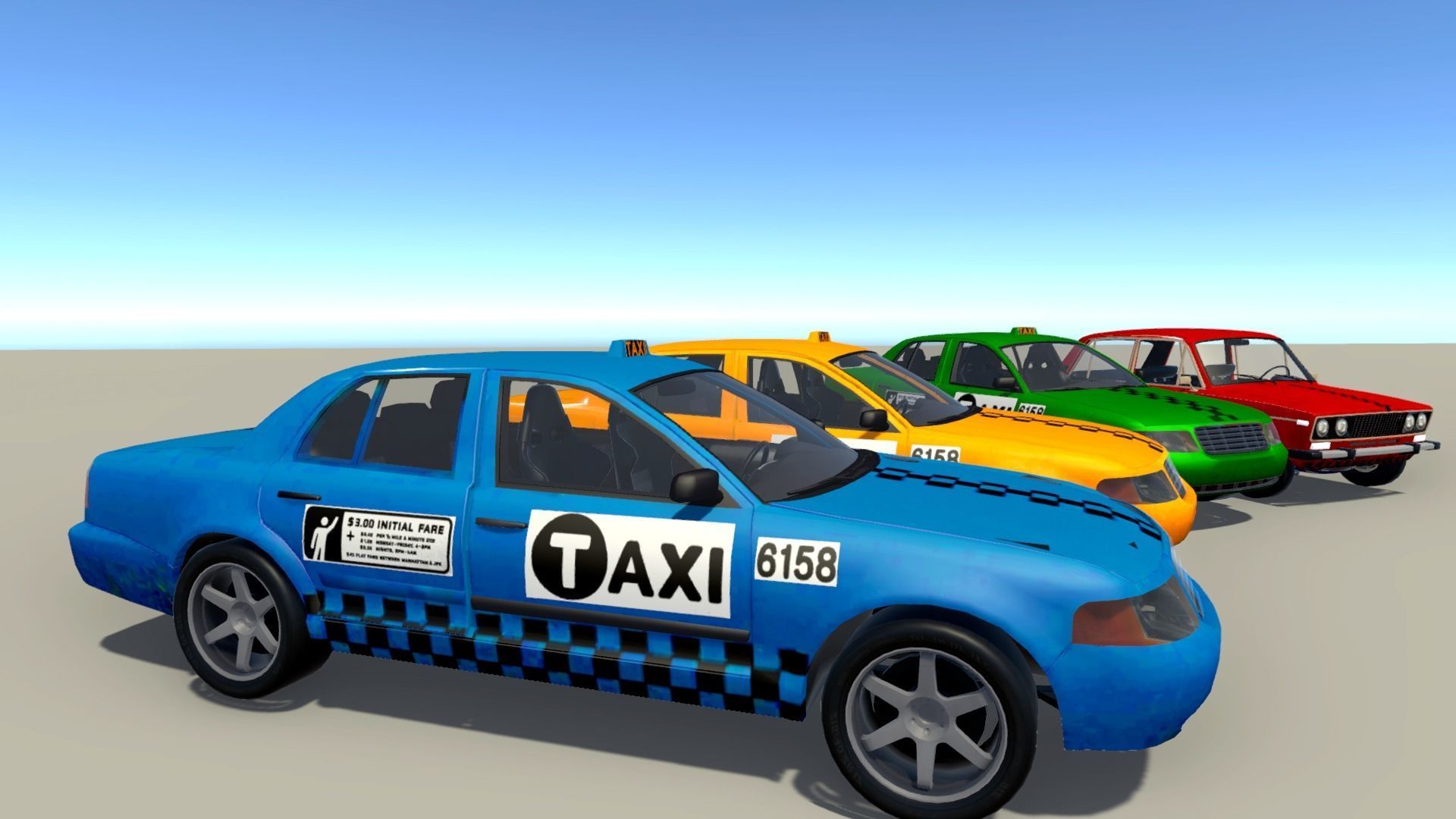 3D model Taxi Car Pack VR / AR / low-poly | CGTrader