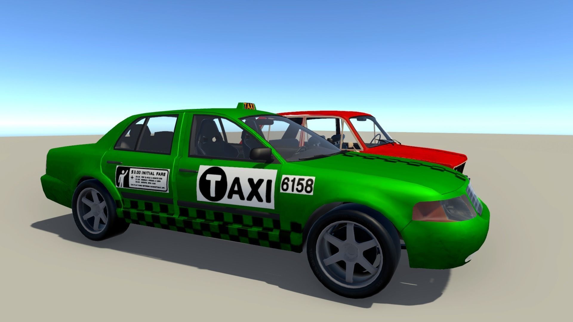 3D model Taxi Car Pack VR / AR / low-poly | CGTrader