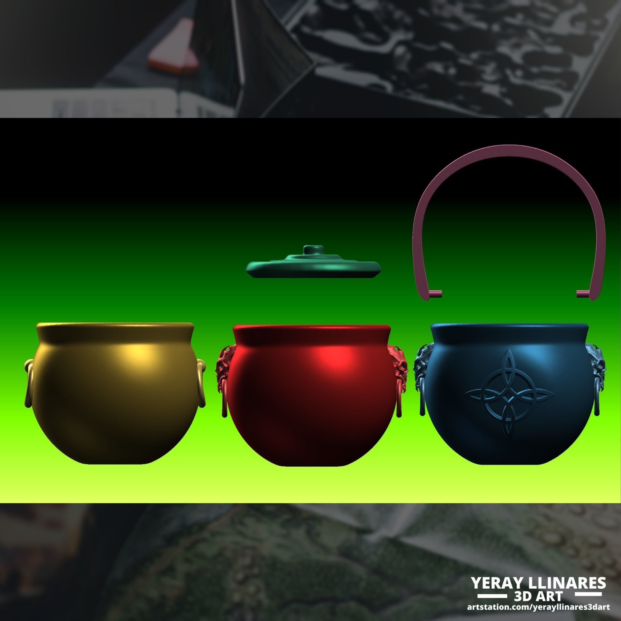 Witch Cauldrons Set - 3D Printable for Halloween 3D model 3D printable ...