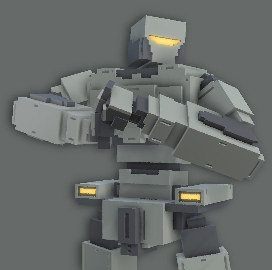 3D model Voxel Art Rig - Mecha ME5 VR / AR / low-poly | CGTrader