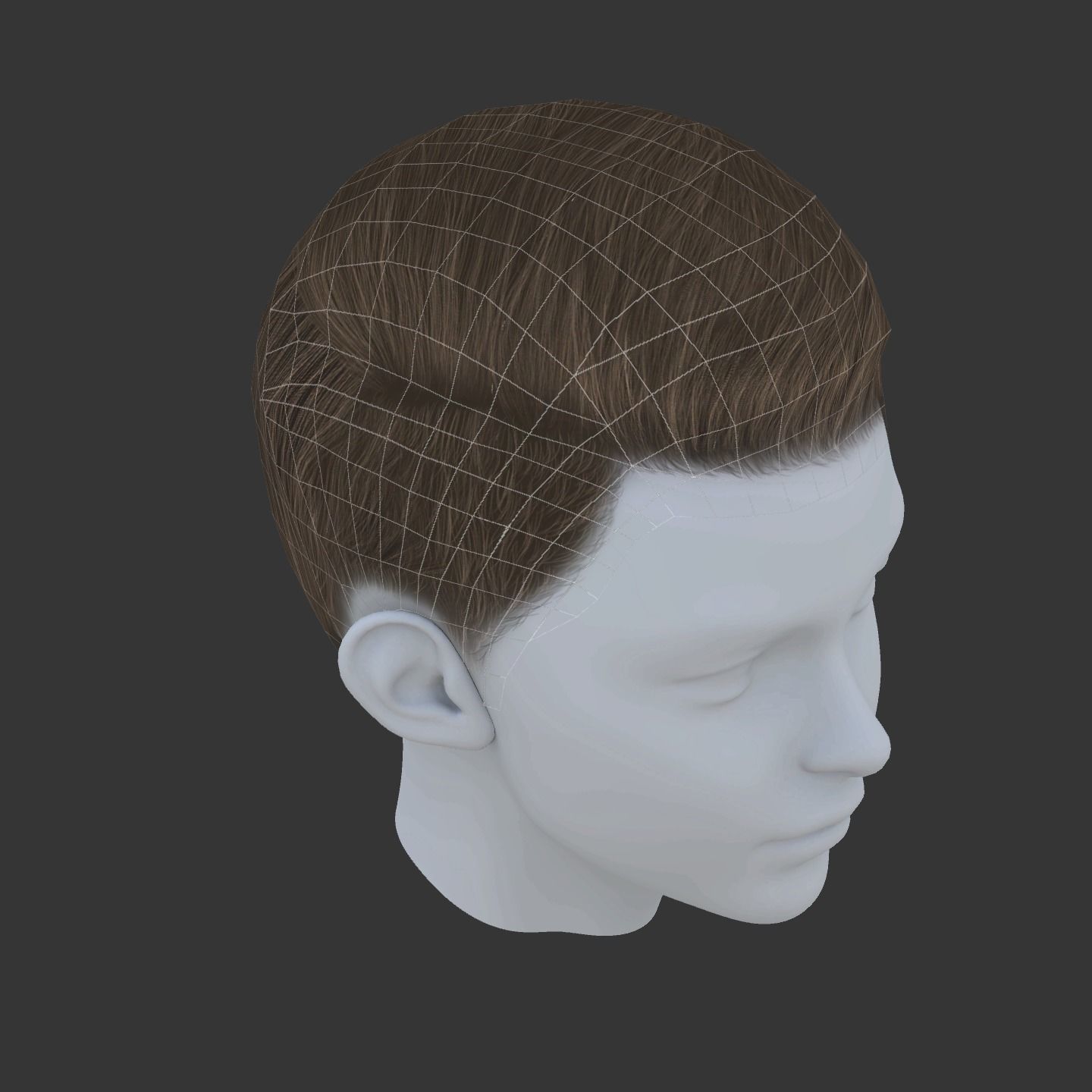 3D model 3D Polygon Hair for game Low-poly 3D model -v3 VR / AR / low ...