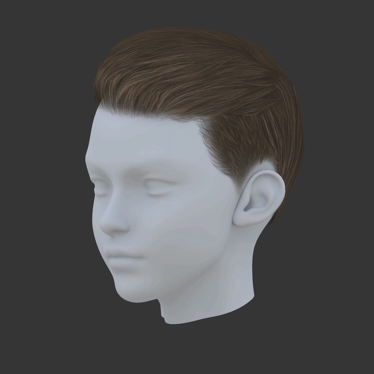 3D model 3D Polygon Hair for game Low-poly 3D model -v3 VR / AR / low ...