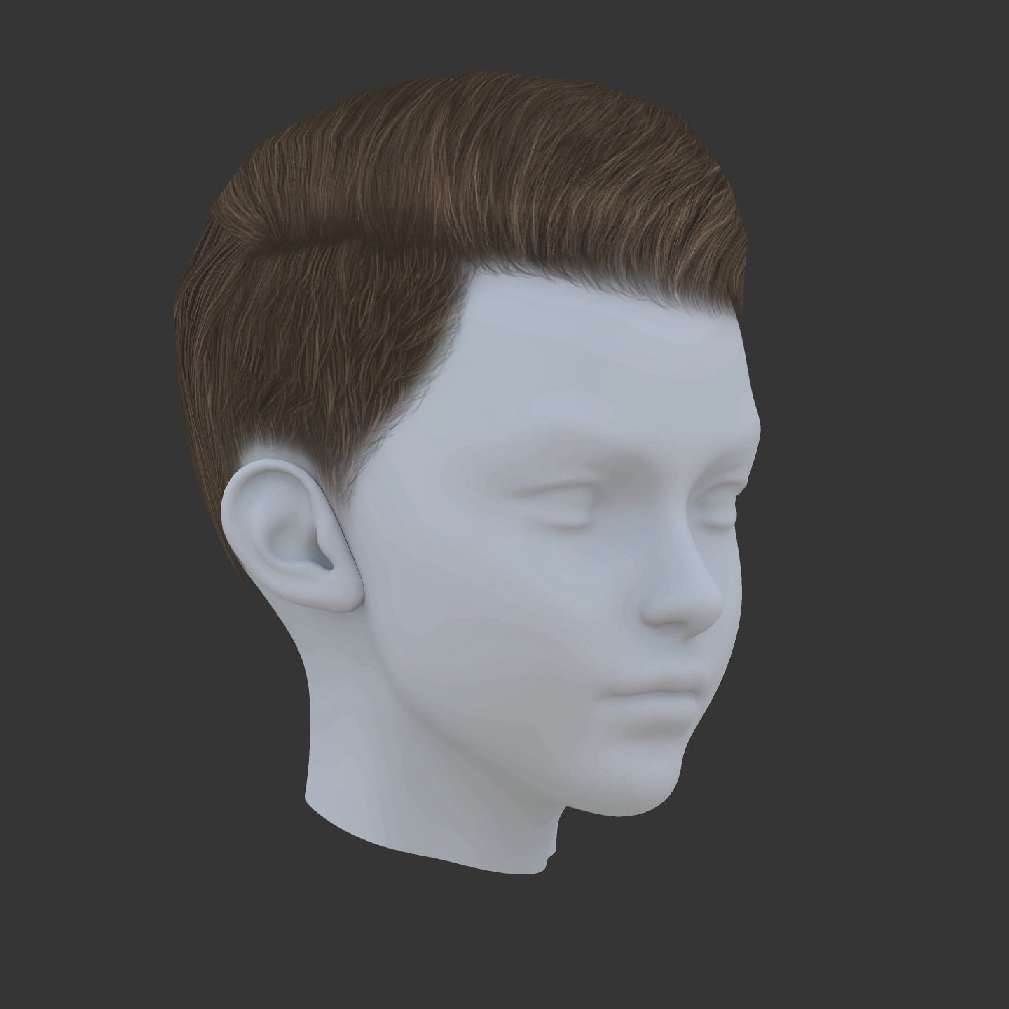 3D model 3D Polygon Hair for game Low-poly 3D model -v3 VR / AR / low ...