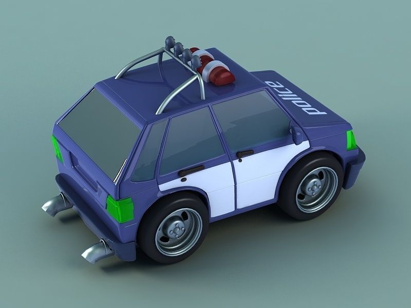 Super Cartoon police car toy police animated police car 3D model | CGTrader