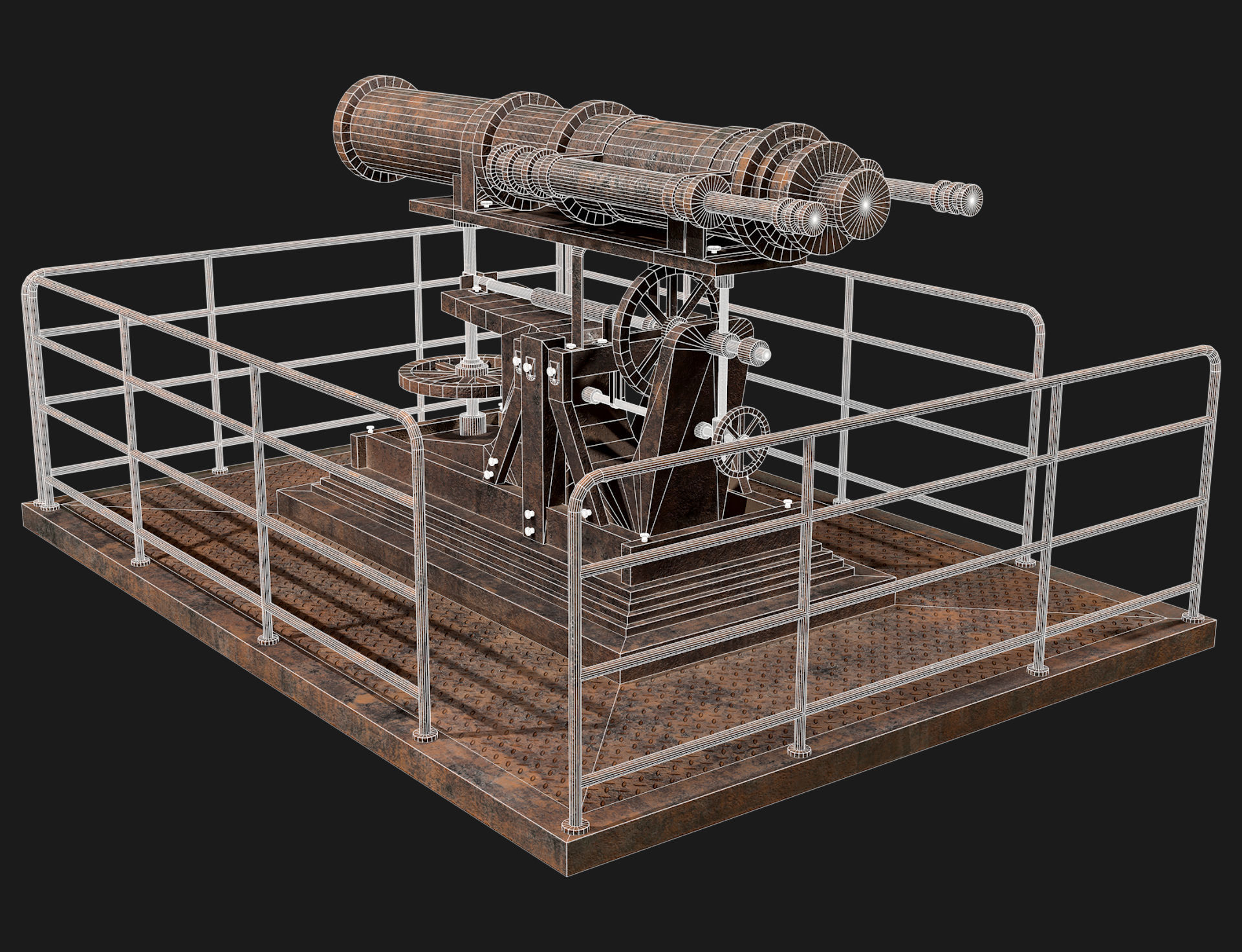 3D model Artillery Cannon 1-Old Version VR / AR / low-poly | CGTrader