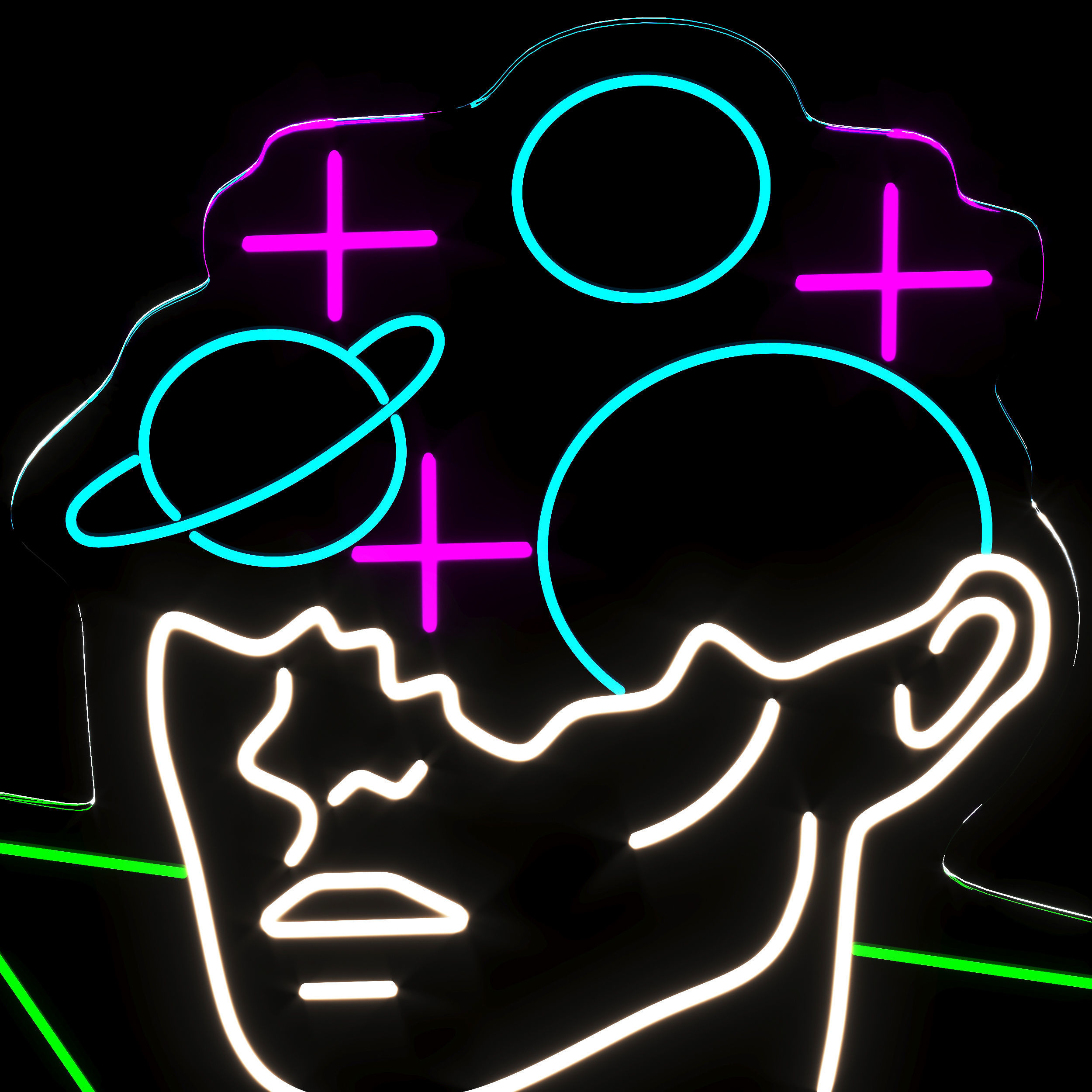 Space Man Neon free 3D model | CGTrader